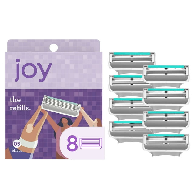 Joy Razor Blades Refill Cartridges for Women, Five Bladed, 8 Ct ...