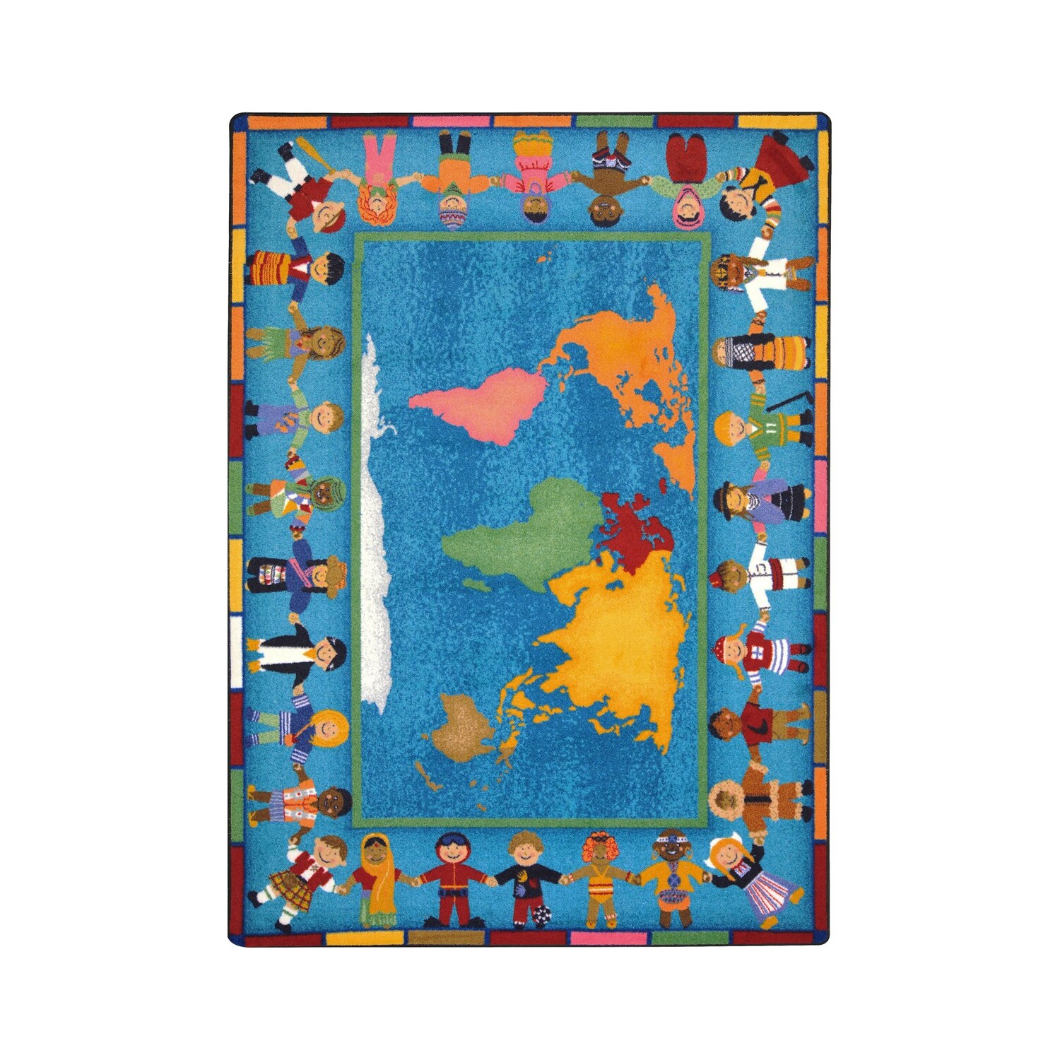 Joy Rugs Hands Around the World Machine Tufted - Cut Pile Multi 10'9" x ...