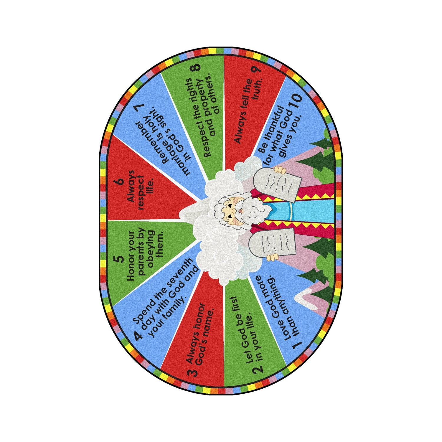 Joy Carpets 1609DD Ten Commandments 7 ft.8 in. x 10 ft.9 in. Oval ...