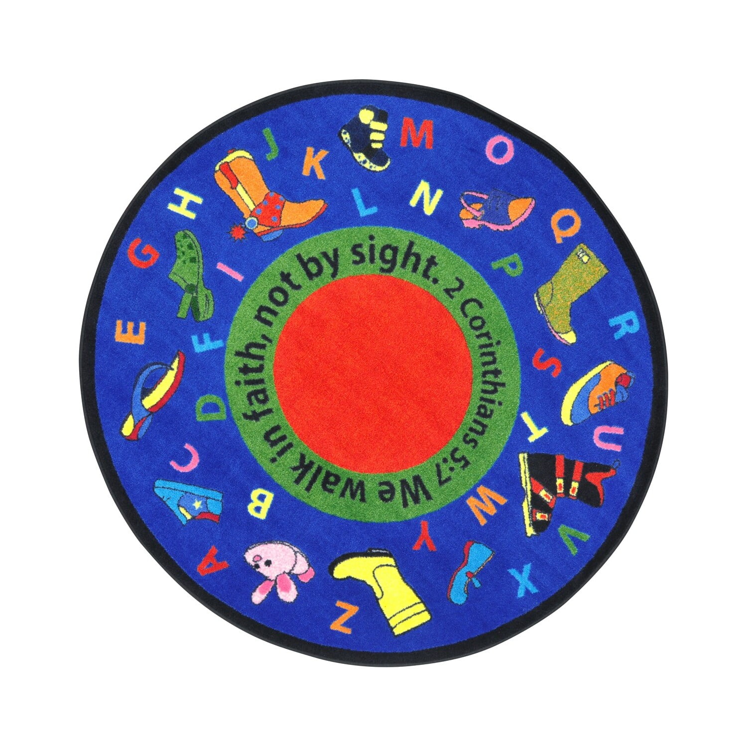Walk In Faith 5'4" Round Area Rug In Color Multi - Walmart.com