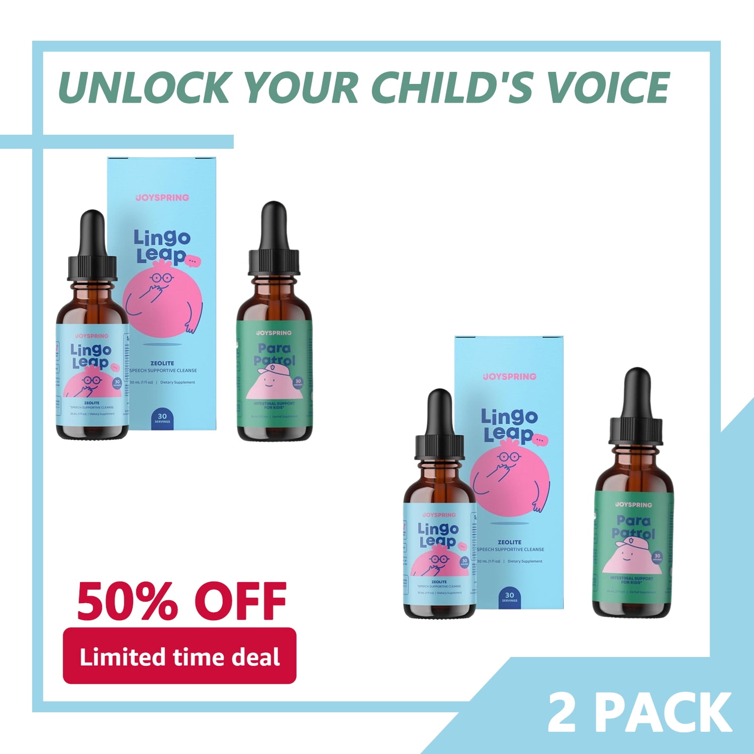 Joy Spring LingoLeap for Kids – 30ml Gentle Liquid Wash for Soft, Clean Skin，2 Packs Cup ...