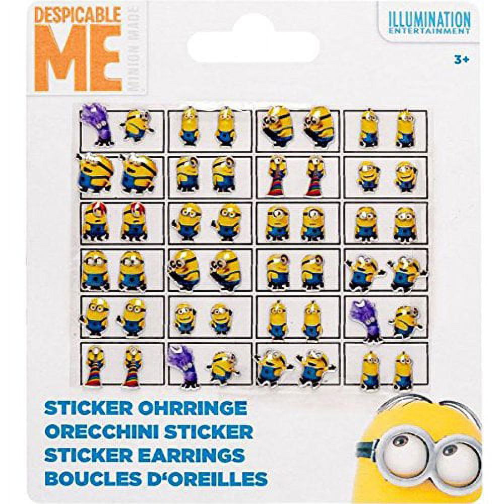 Joy Toy Minions Stickers Earrings Set (24-Piece, Multi-Colour) by Toy ...