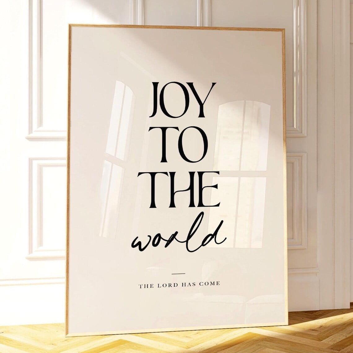 Joy To The World Poster, Christian Holiday Wall Art, Modern Scripture ...