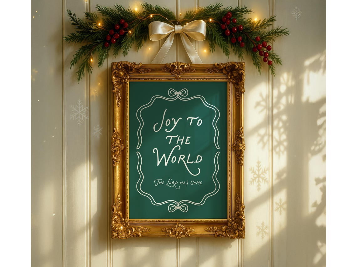 Joy To The World Wall Art Christian Christmas Hymn Print Modern Advent ...