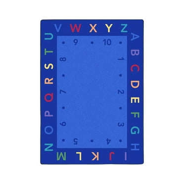 Colorful Learning 7'8" x 10'9" Multi-Color ABC Alphabet Area Rug for ...
