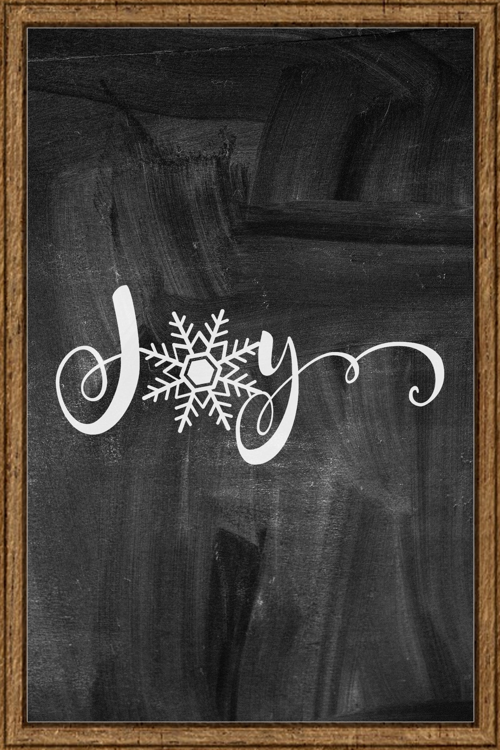 Joy snowflake cursive winter snow Tin Sign Chalk Board Wall Art Decor ...