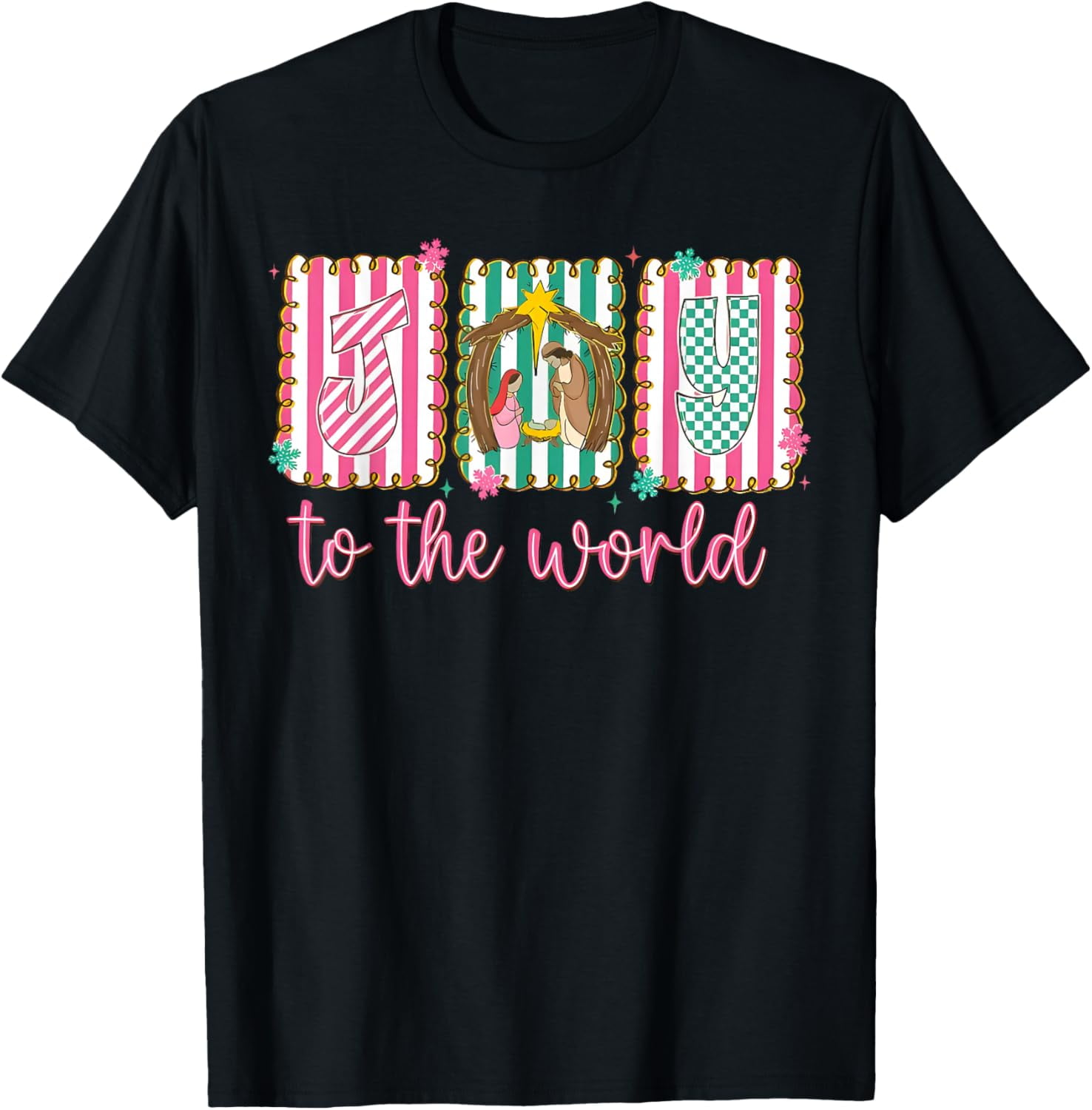 Joy to The World Baby Jesus Christian Christmas Nativity T-Shirt ...