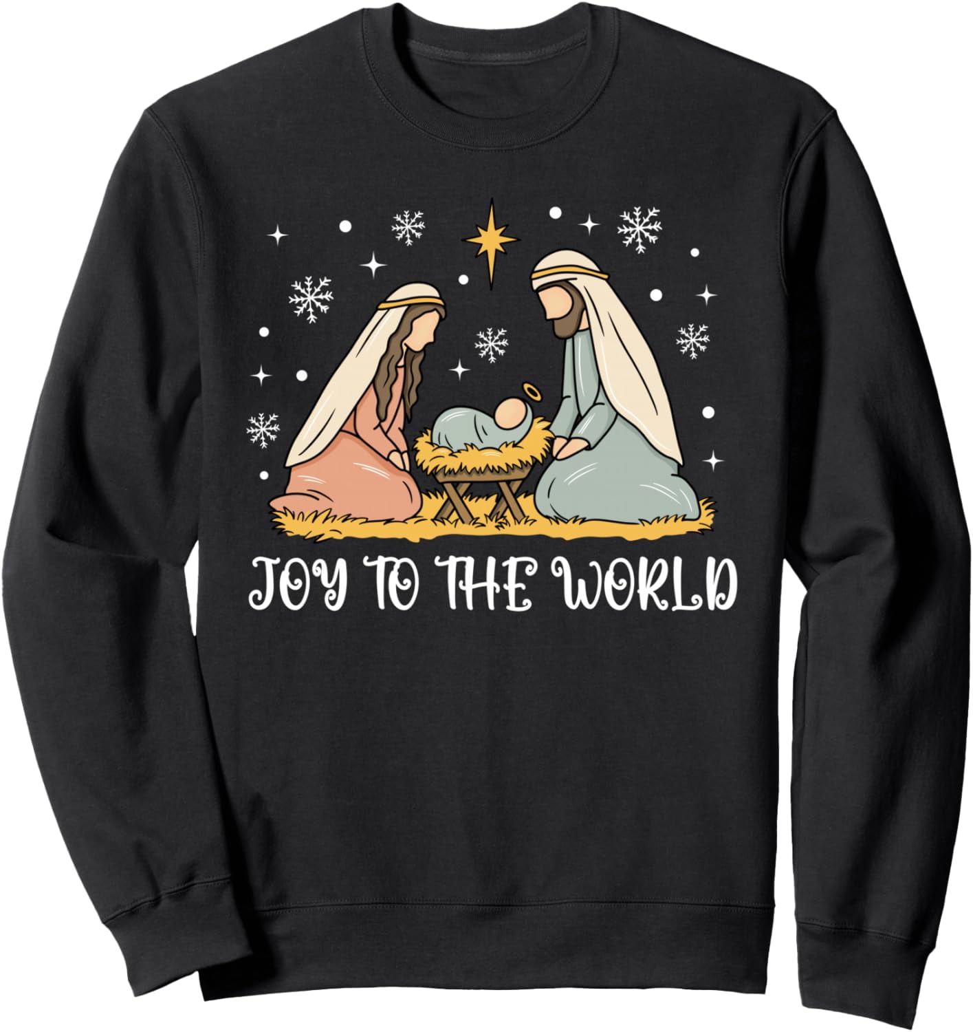 Joy to The World Ugly Christmas Sweater Xmas Christian Squad Sweatshirt ...