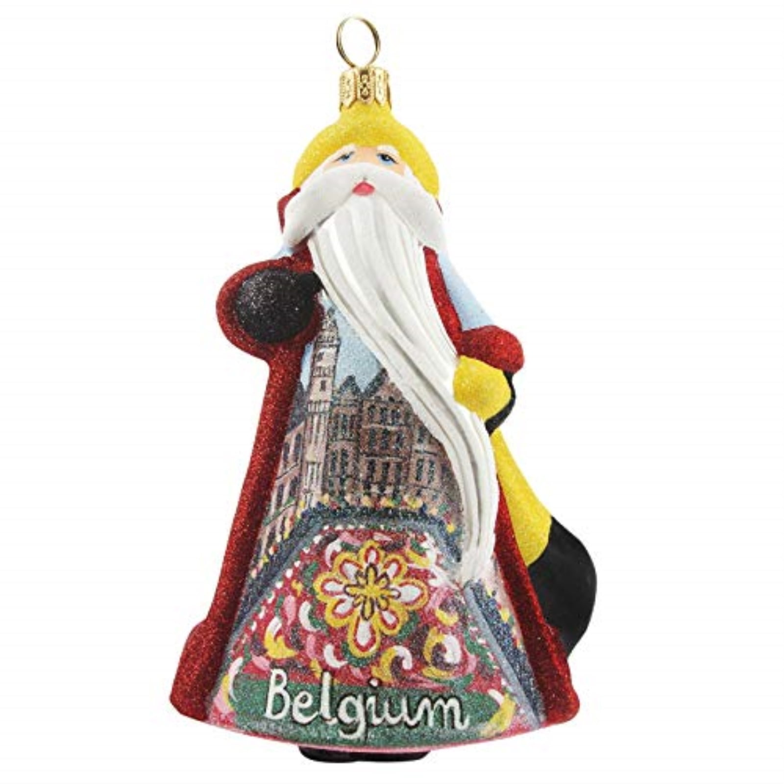 Joy to the World Glitterazzi Belgium Santa Polish Glass Christmas ...