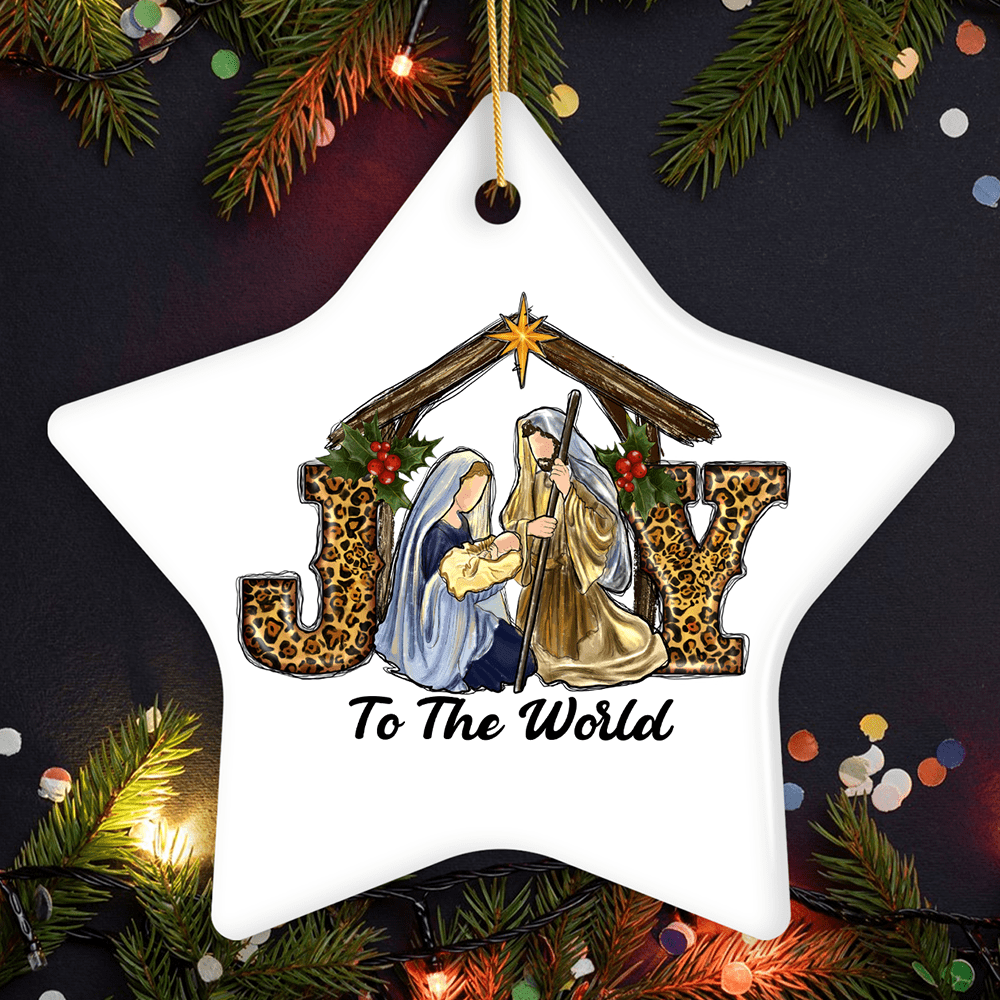 Joy to the World Religious Nativity Christmas Ornament, Birth of Jesus ...