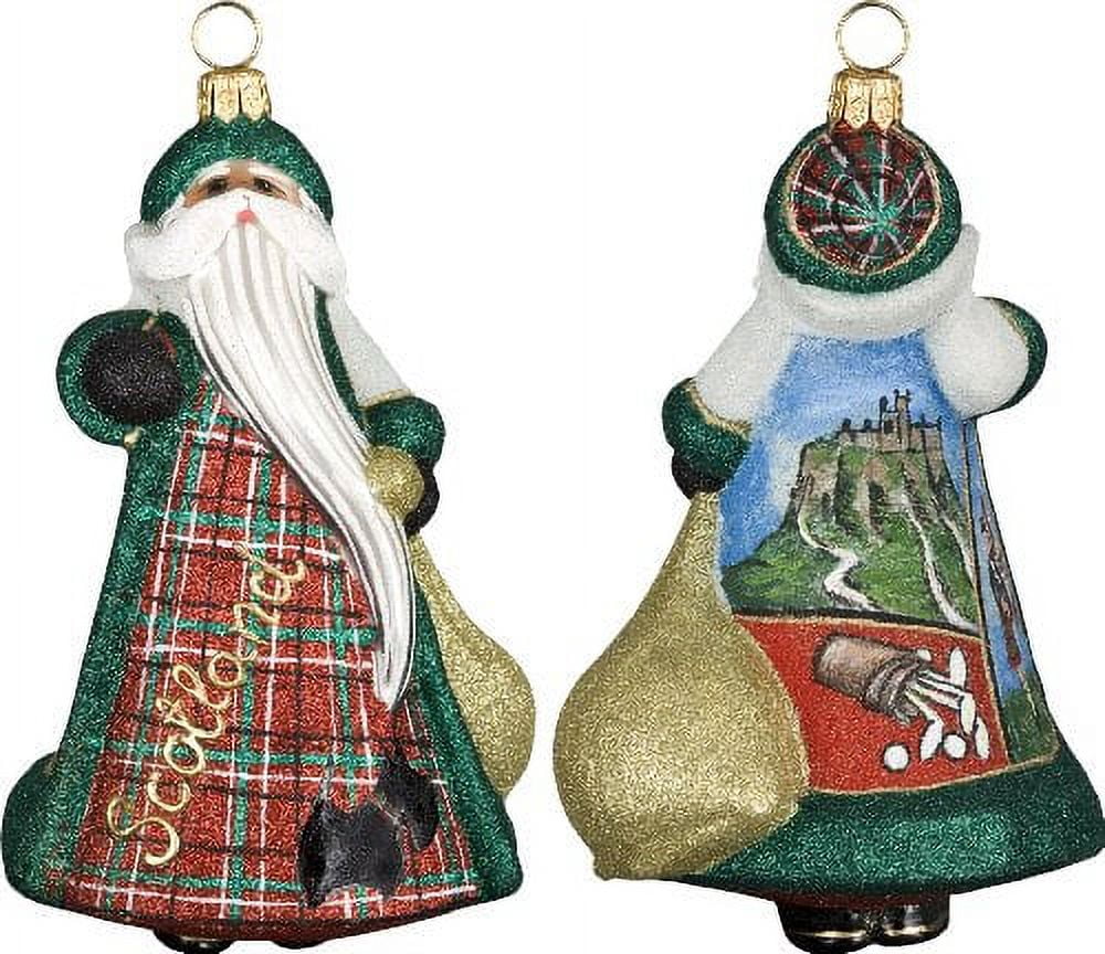 Joy to the World Scotland Scottish Santa with Castle Polish Glass ...