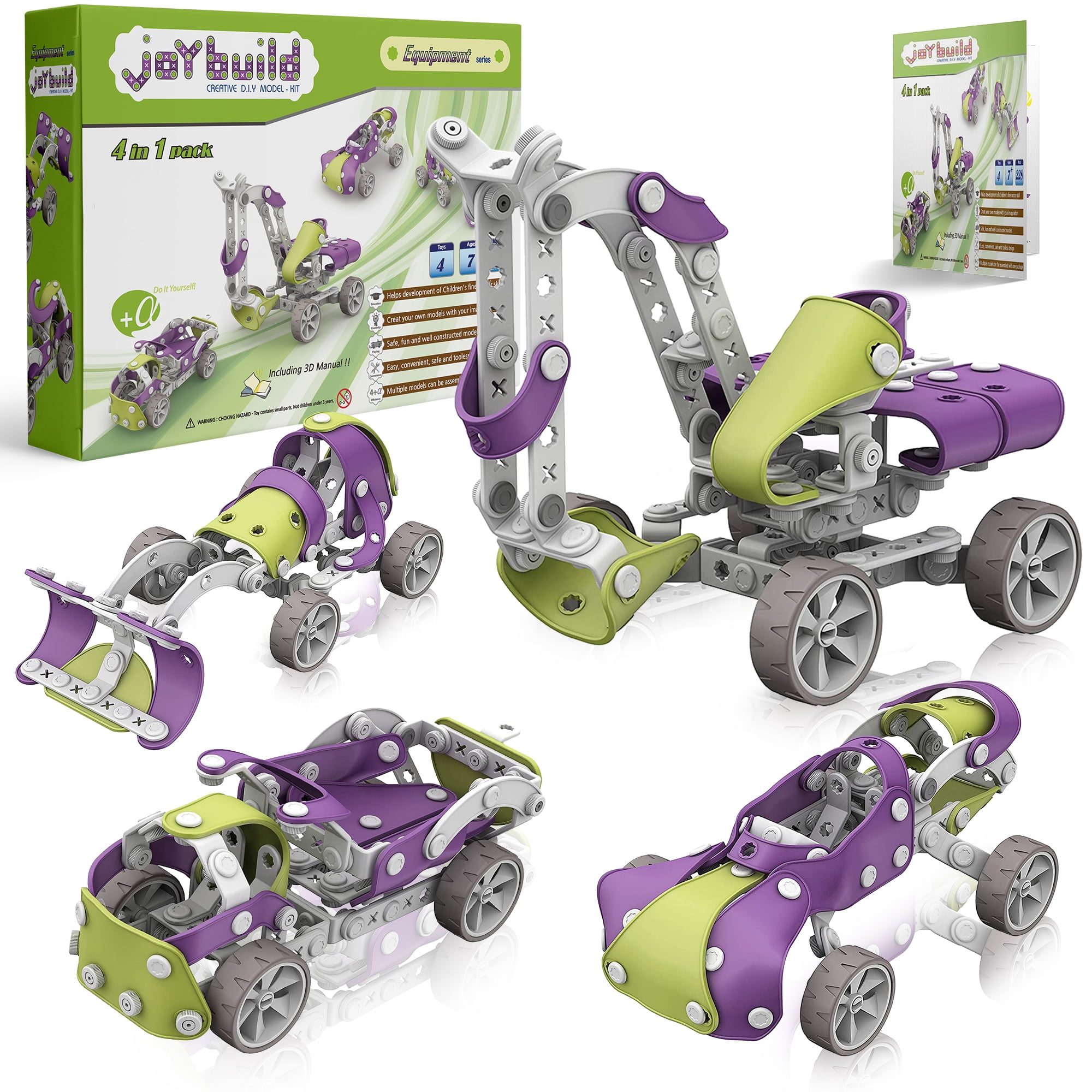 joybuild STEM Building Toys, 228-Piece 4 in 1 Toys, , Construction ...