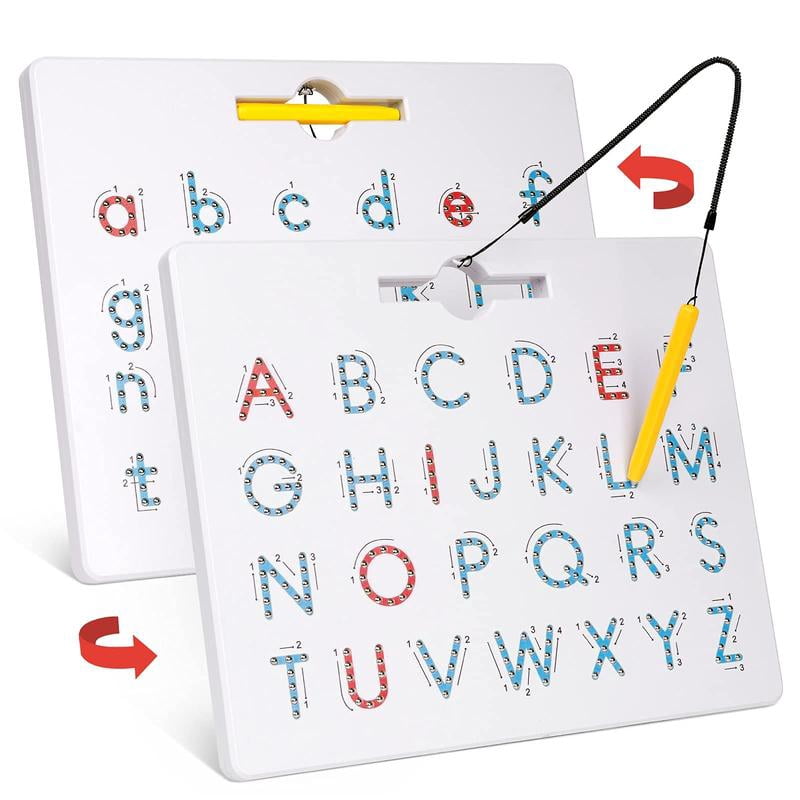 JoyCat Double Sided Magnetic Letters Board, 2 in 1 Alphabet Magnets ...