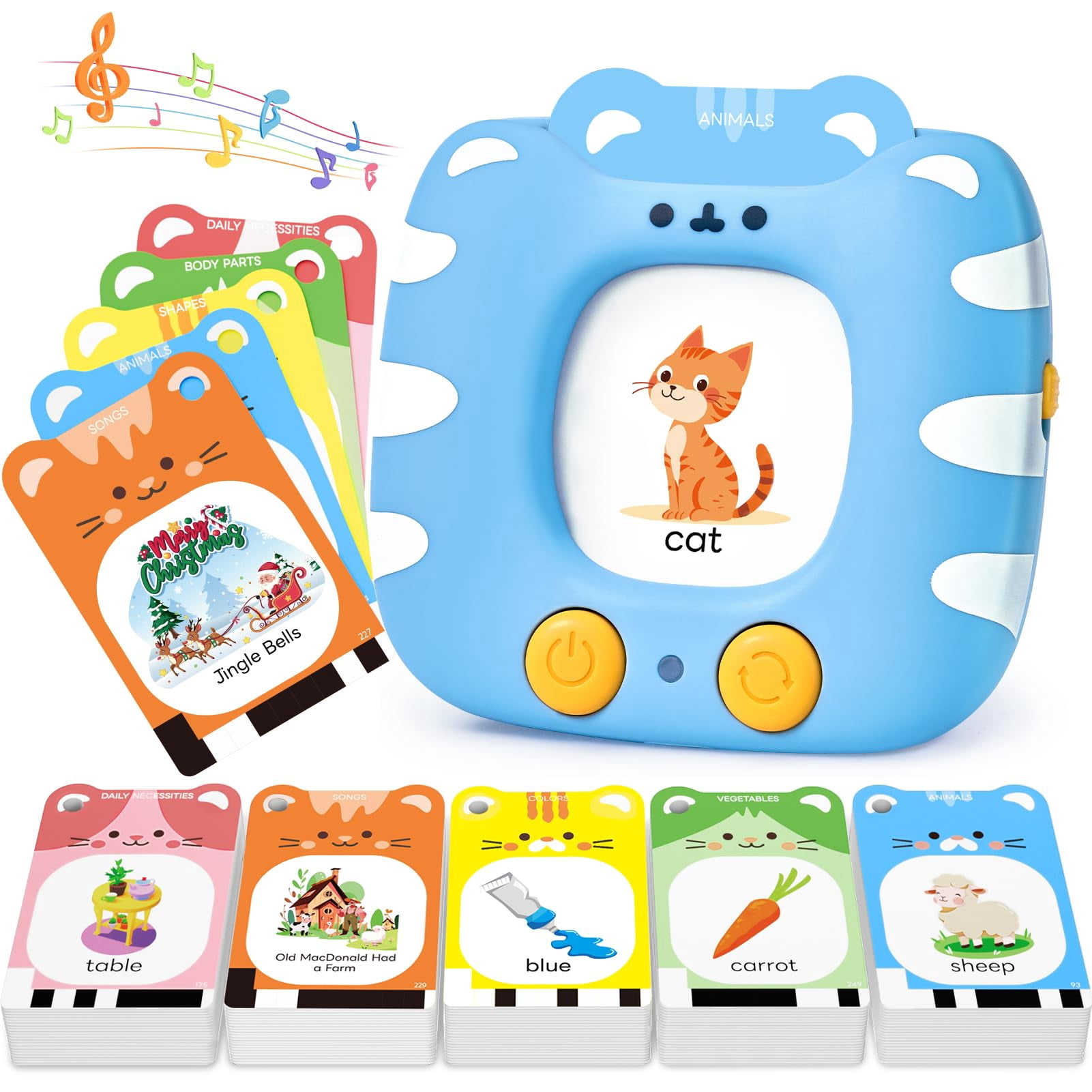 JoyCat Talking Flash Cards AIF9 for Toddlers 1-5 Clear Voice & Thick ...