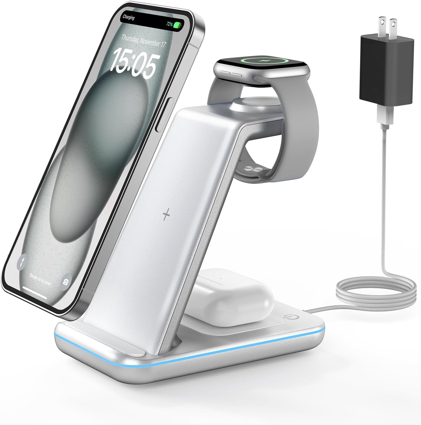 JoyGeek 3 in 1 Wireless Charging Station for Apple, Wireless Charger ...