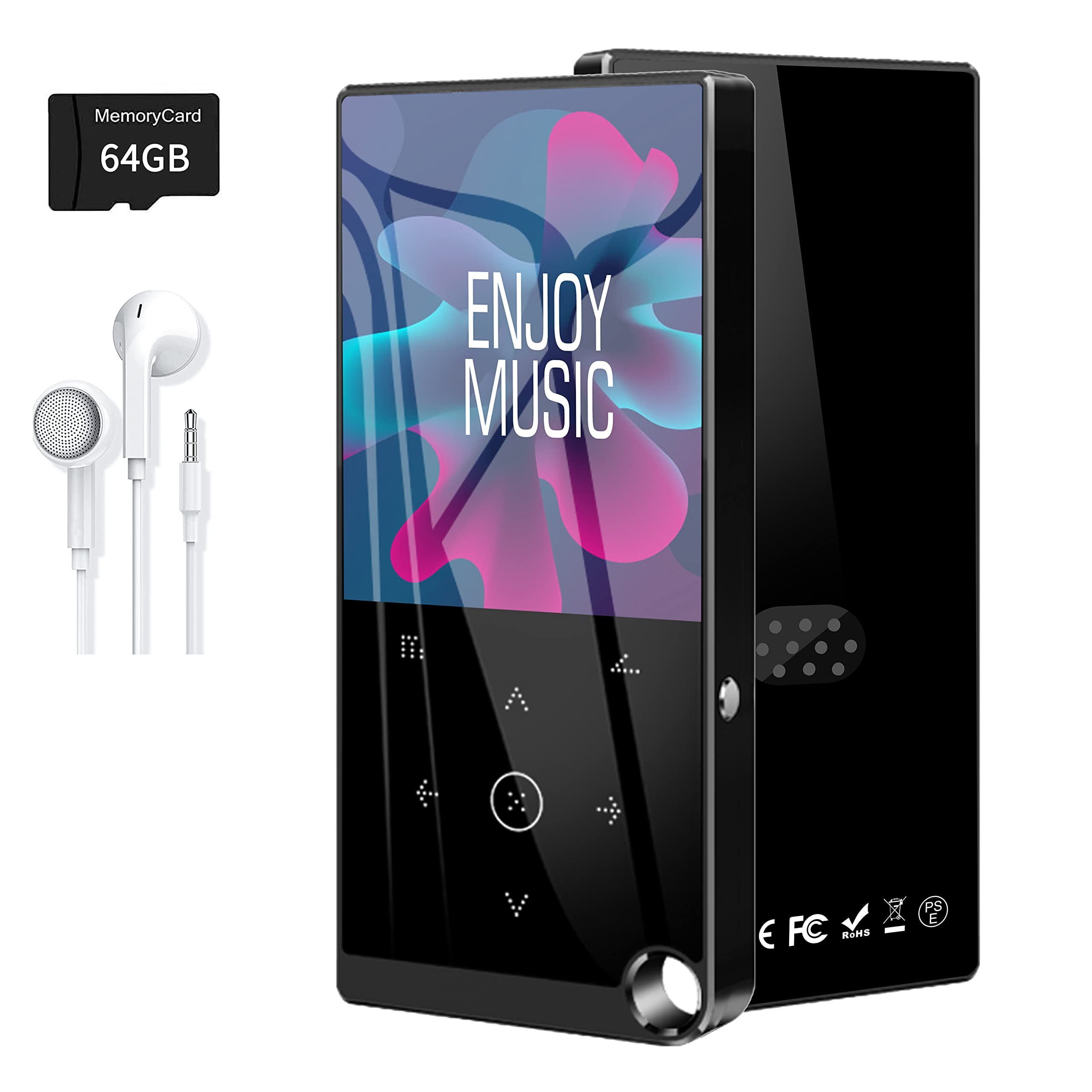 JoyGrow MP3 Player, Bluetooth 5.0, 64GB Storage, HiFi Sound, Black ...