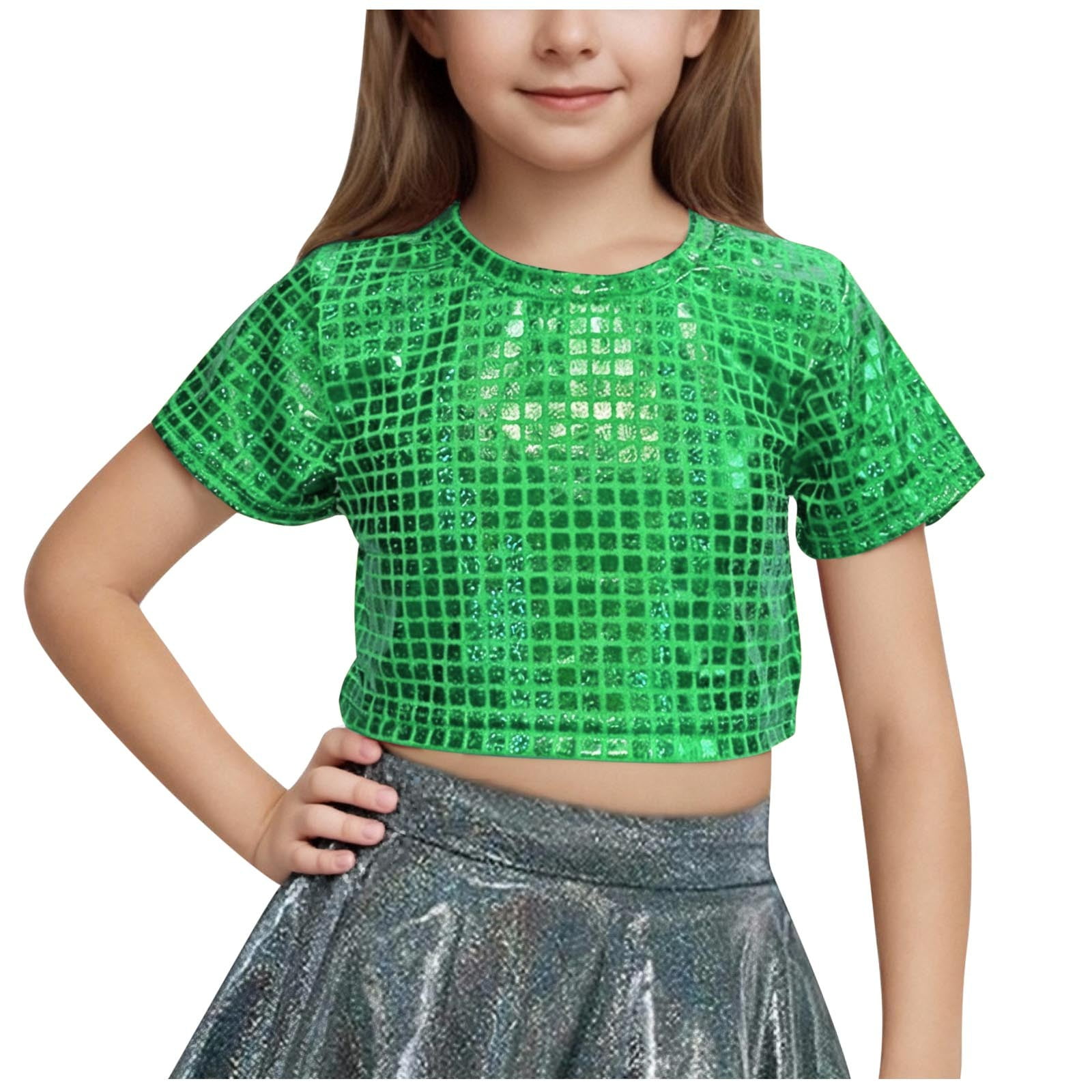 JoyHoop Kids Sequin Hip Hop Dance Boys Elastic Dance Costume Girls ...