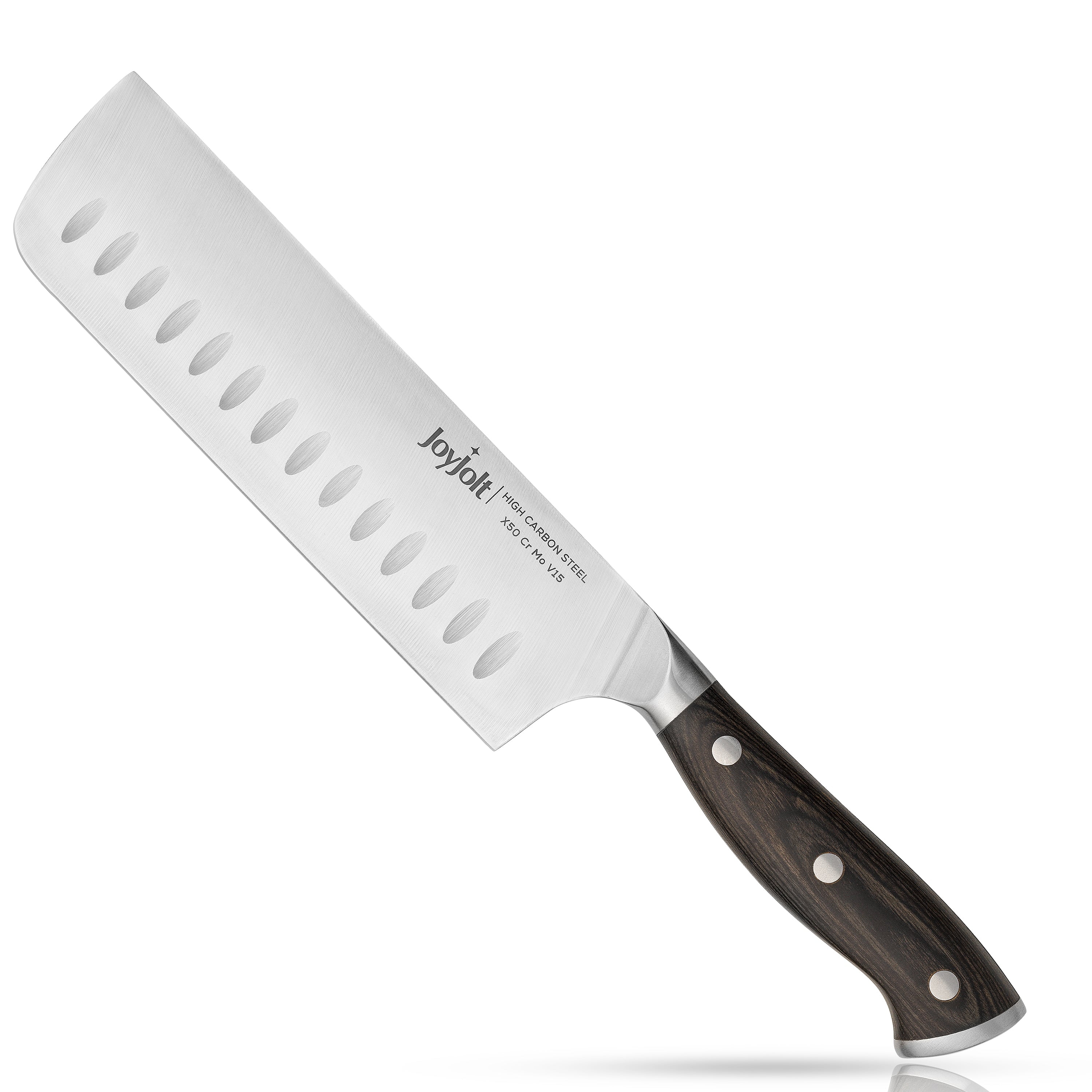 JoyJolt 7-in Nakiri Knife High Carbon Steel Kitchen Knife - Walmart.com