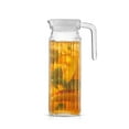 JoyJolt Glass Pitcher with Handle, 40 oz, 2 Lids, Ribbed Design, Fridge ...