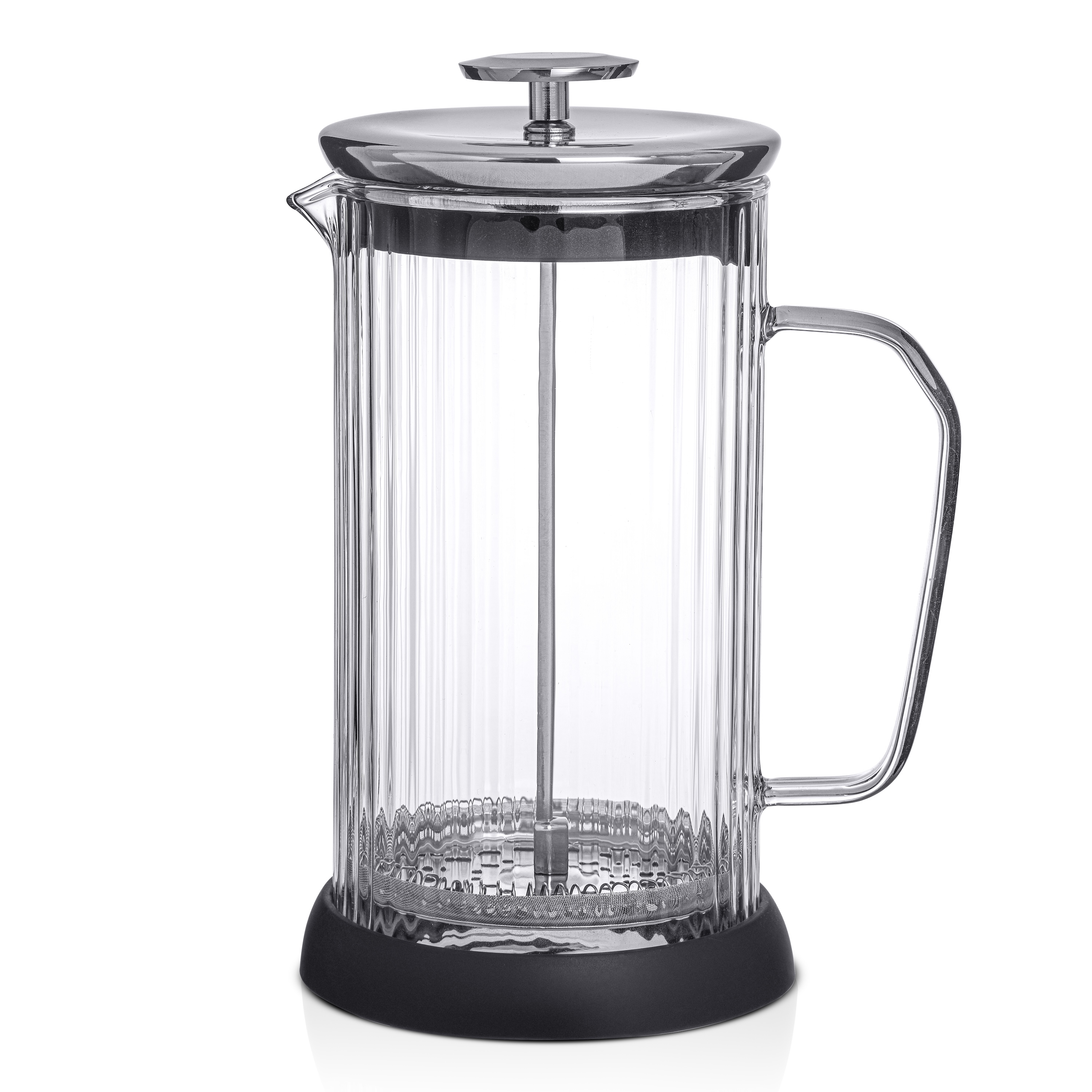 JoyJolt Fluted French Press Coffee and Tea Maker, 33.8oz Stainless ...