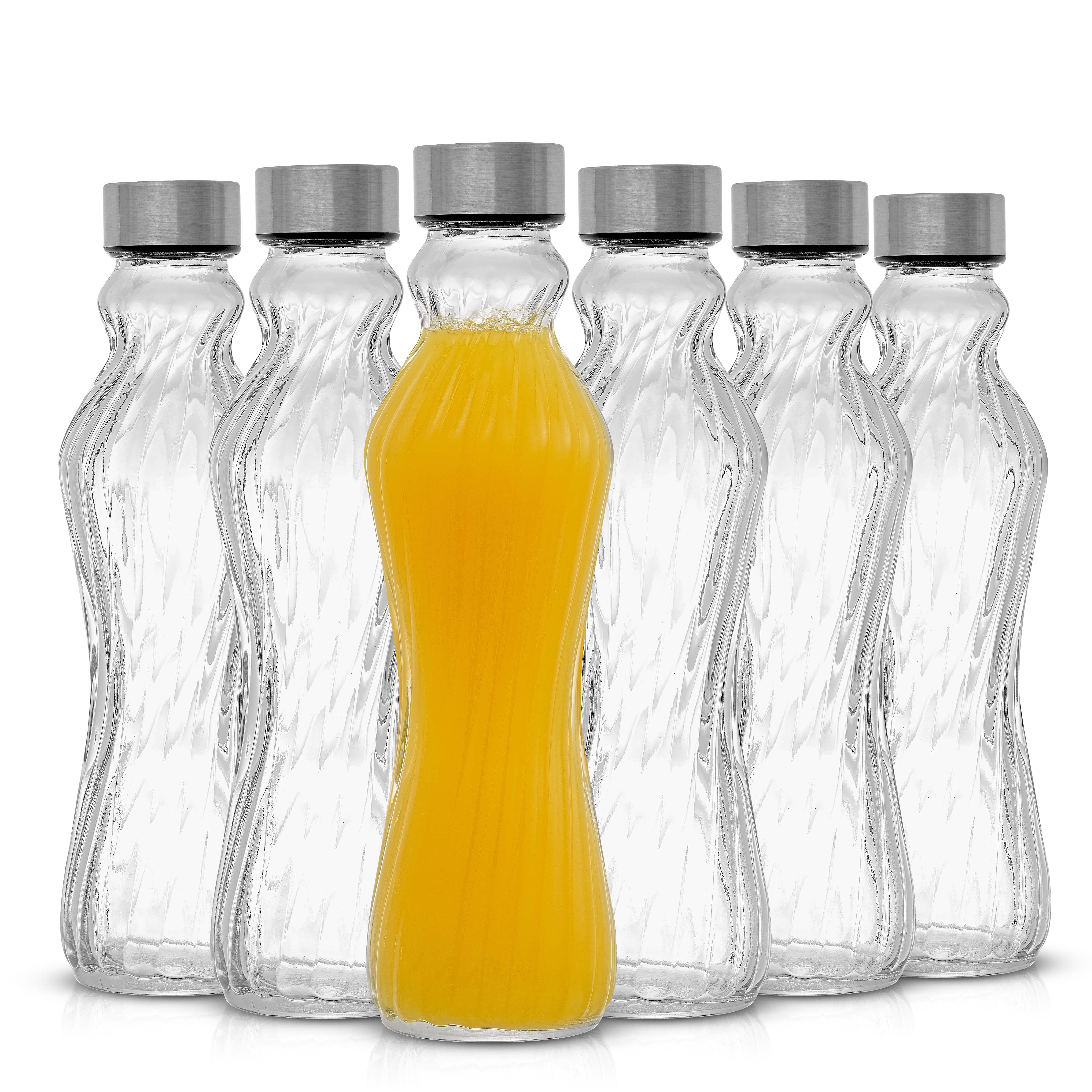 Joyjolt Spring Reusable Glass Water Bottles With Stainless Steel Screw Cap Set Of 2 Clear