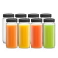 JoyJolt Glass Juice Bottles, Leakproof 16 oz Reusable Containers with ...