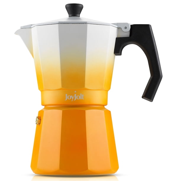 JoyJolt Italian Moka Pot Stovetop Aluminum Espresso Maker [6 Cup ...