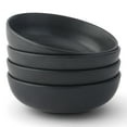 JoyJolt Mesa 4pc Stoneware Pasta Bowl set, 30oz - Matte Black - Walmart.com