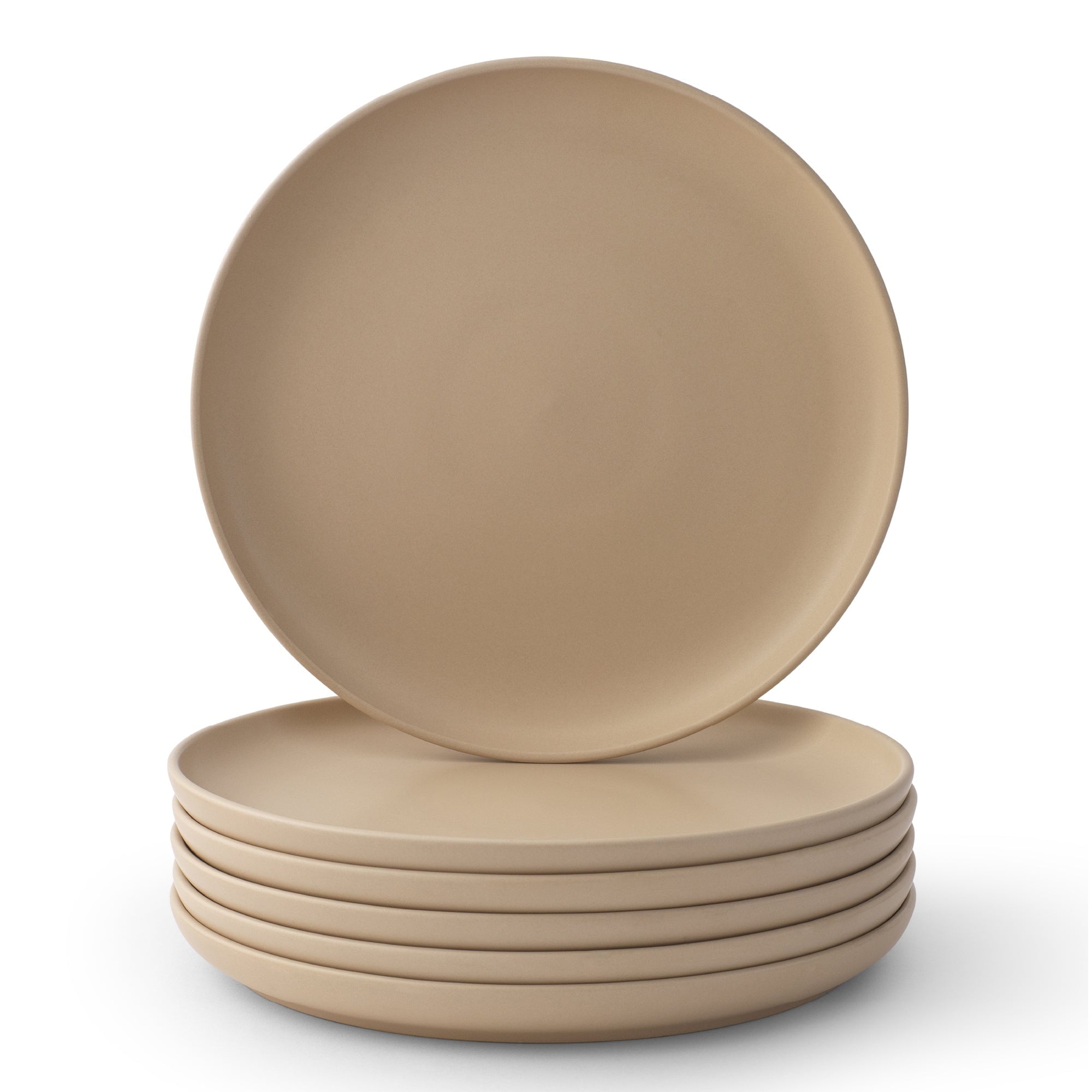 JoyJolt Mesa 6pc Stoneware 10.5" Dinner plate set - Beige - Walmart.com