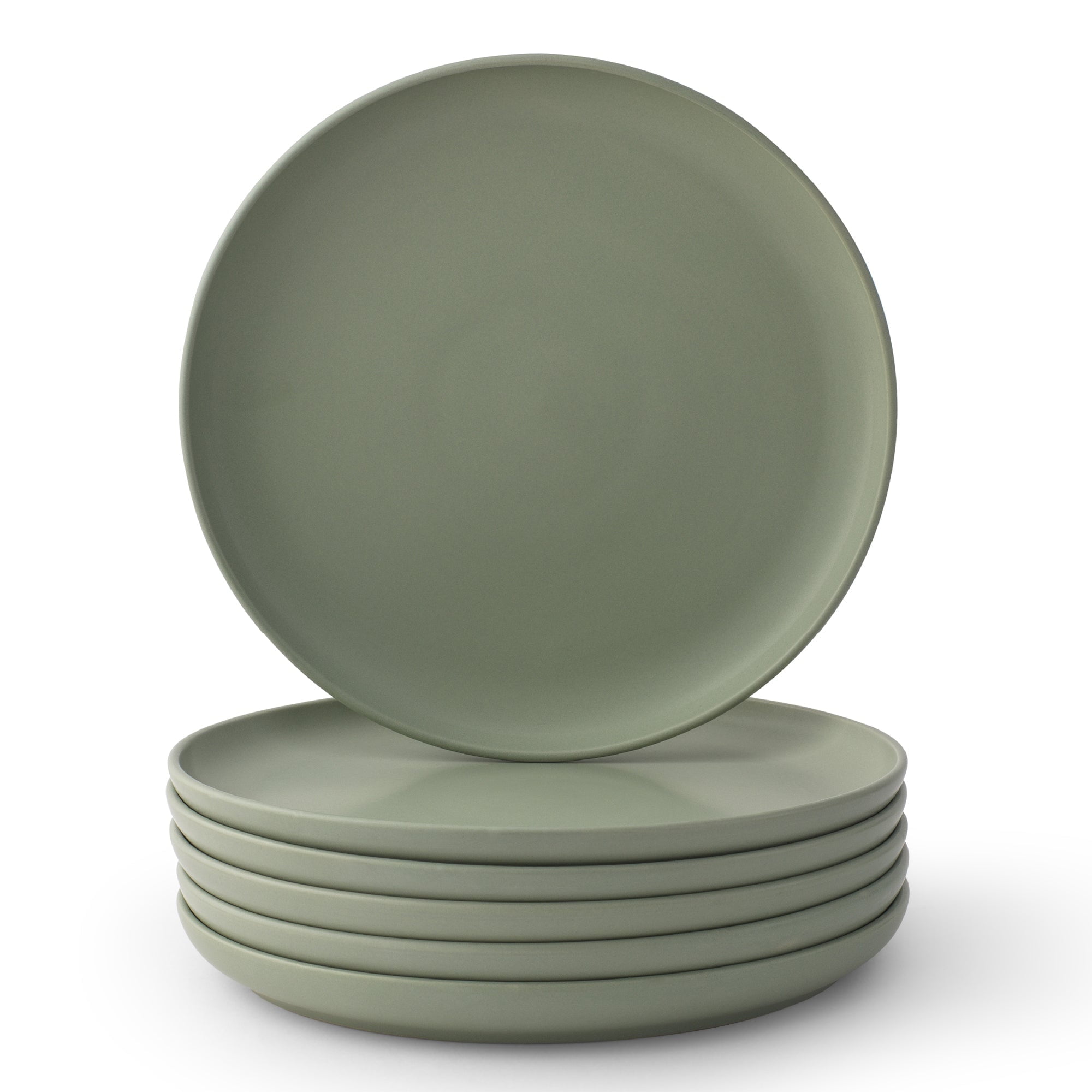JoyJolt Mesa 6pc Stoneware 10.5" Dinner plate set - Desert Sage Green ...