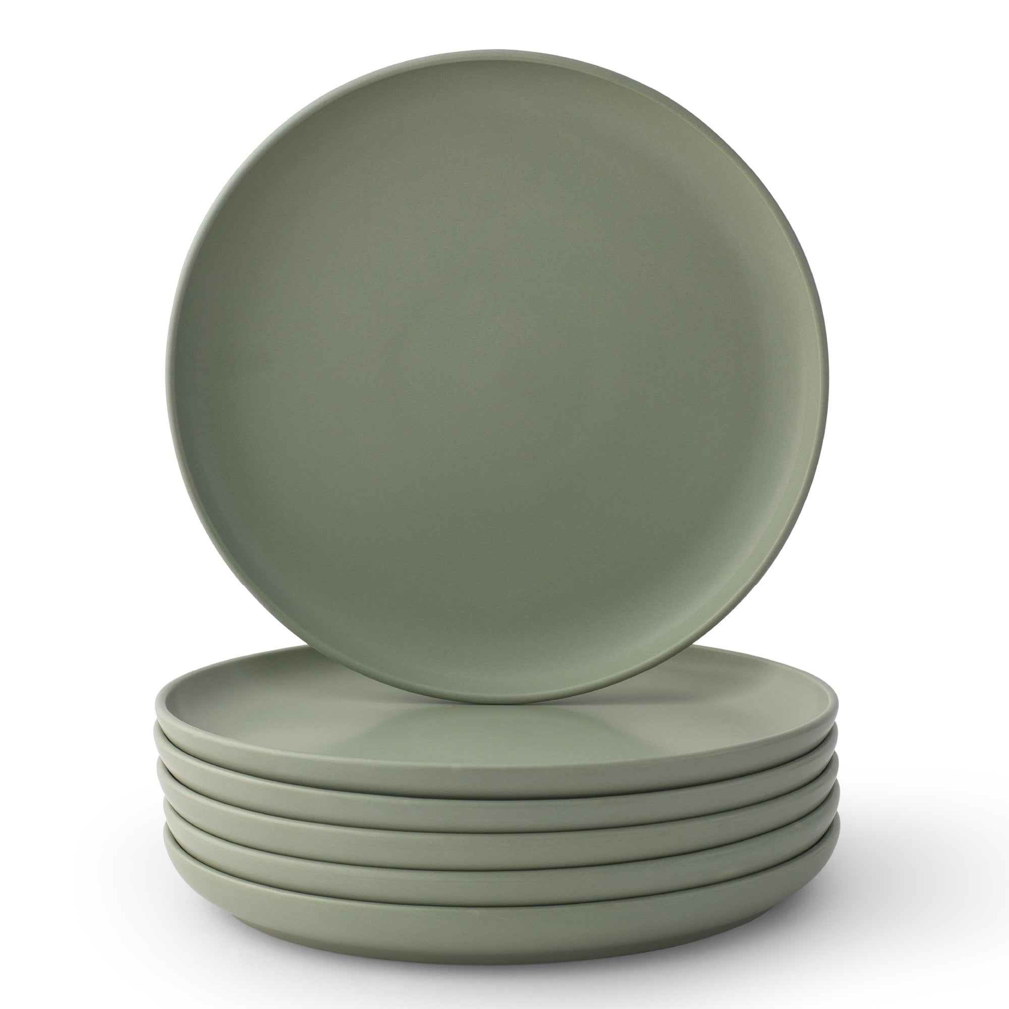 JoyJolt Mesa 6pc Stoneware 10.5" Dinner plate set - Desert Sage Green ...