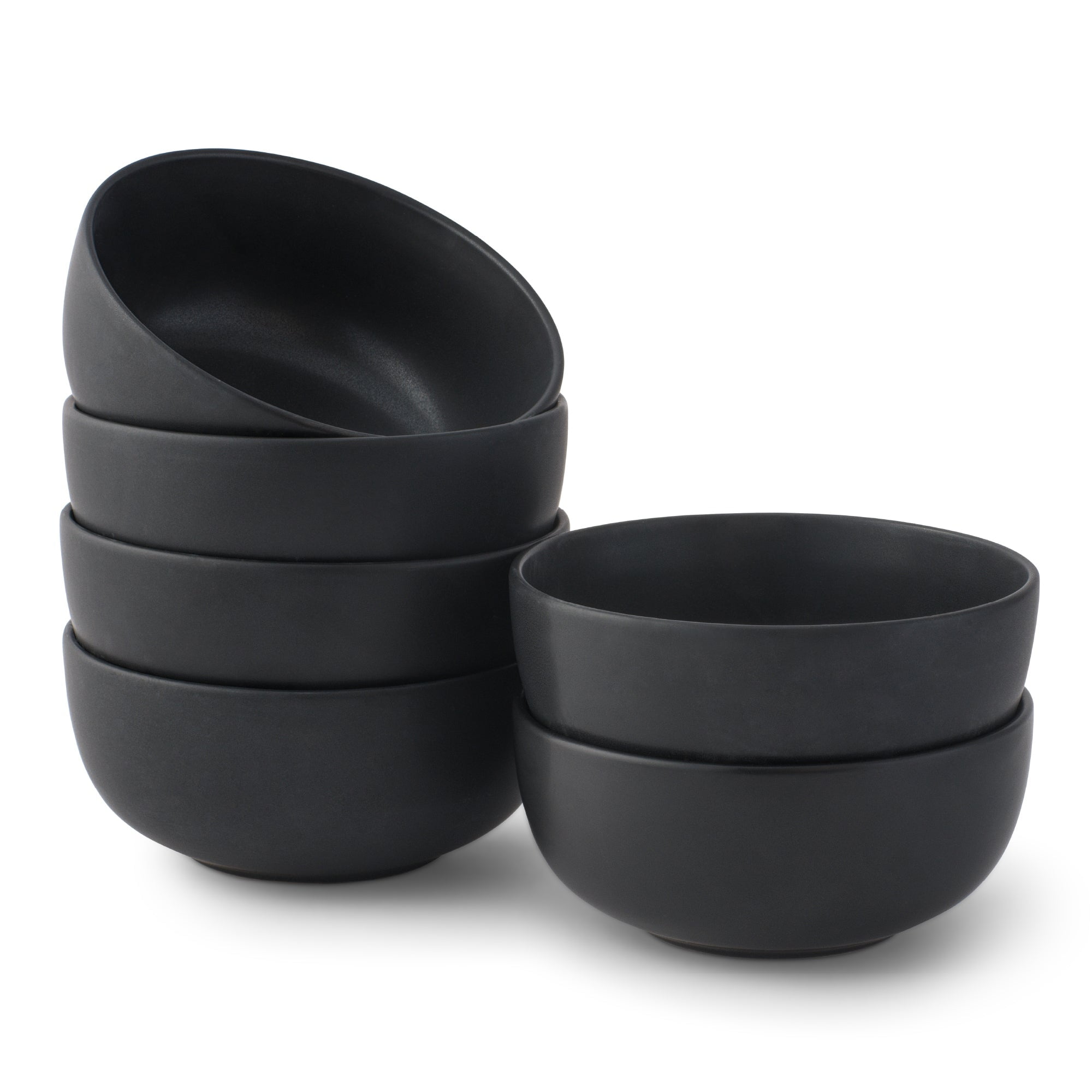 JoyJolt Mesa 6pc Stoneware Soup Bowl set - Matte Black - Walmart.com