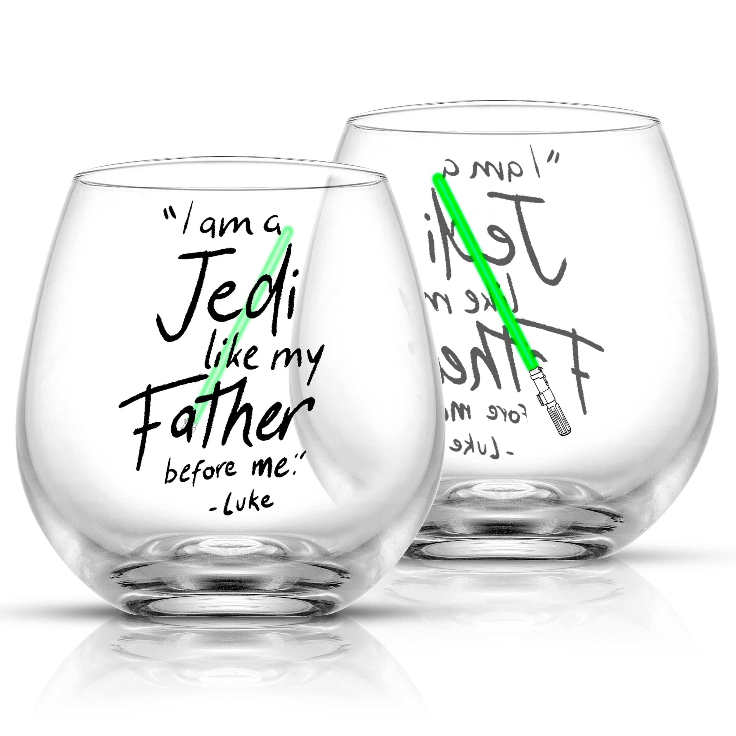 JoyJolt Star Wars New Hope Lightsaber Stemless Drinking Glass-15 oz-Set ...