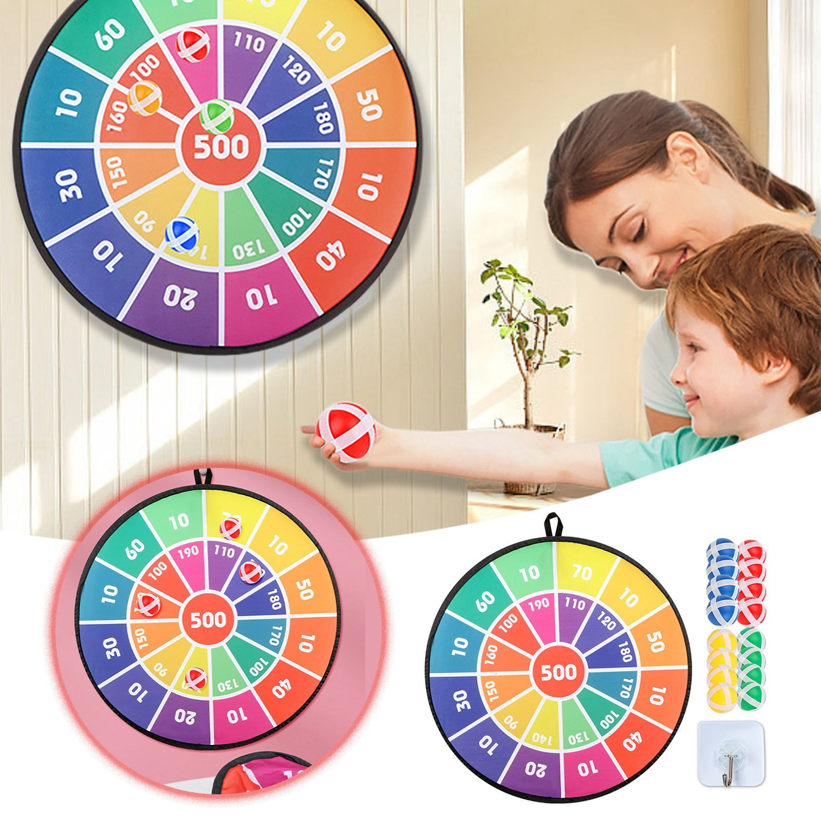 JoyMagic Children's Sticky Board Steel Ring Foldable Throwing Sticky ...