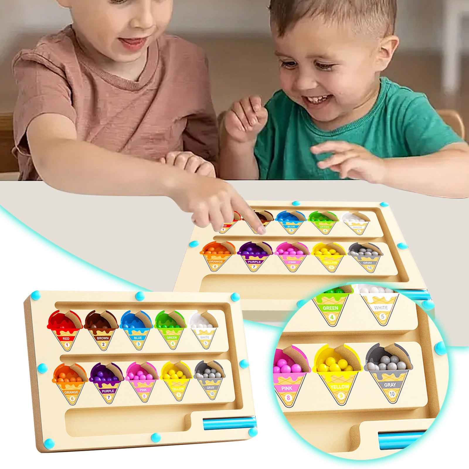 JoyMagic Color And Number Maze Wooden Montessori Toys For Toddler Kids ...