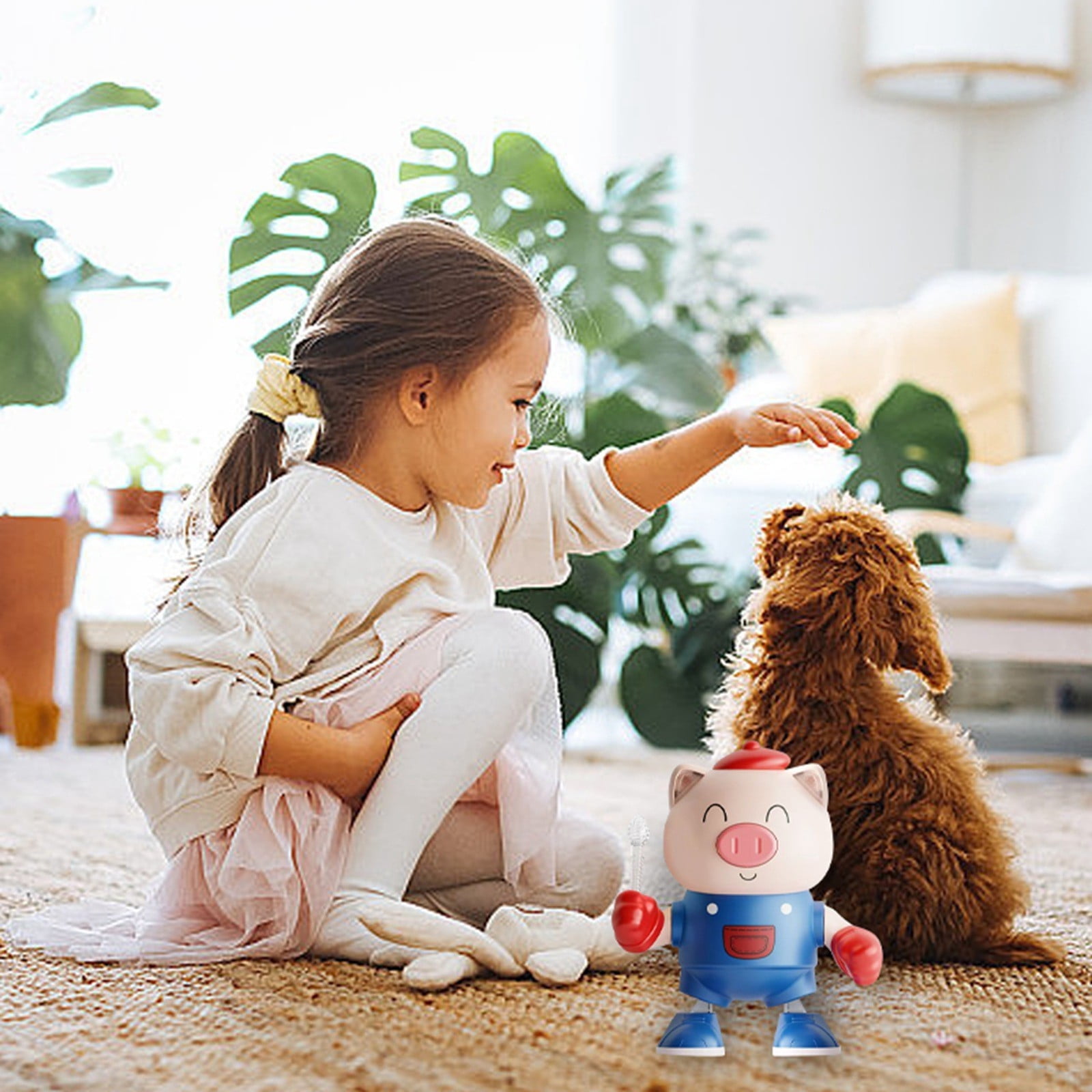 JoyMagic Dancing Pig Baby Early Education Walk Swinging Lights Singing ...