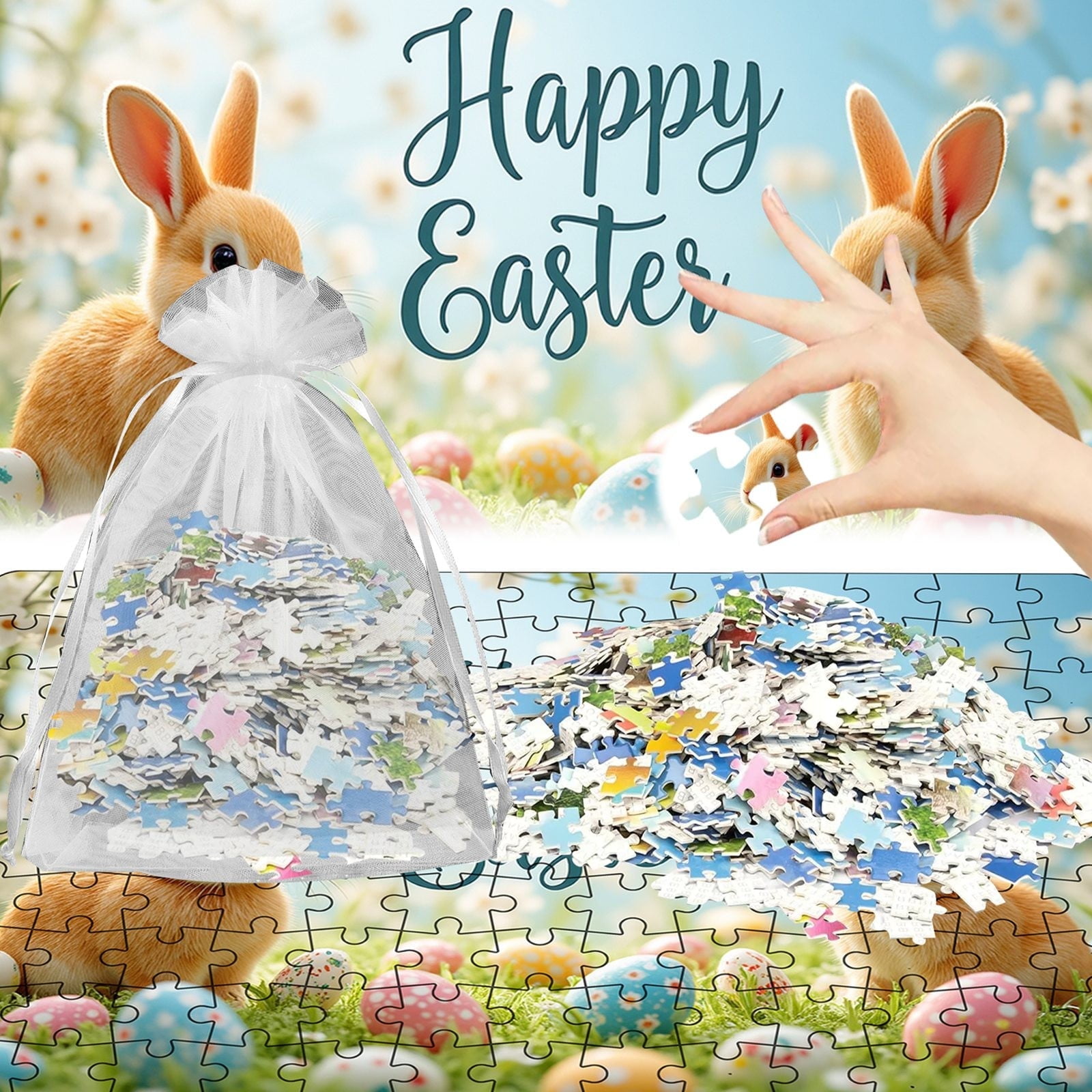 JoyMagic Easter Alphabet Easter Puzzle Set Easter Bunny Puzzles ...