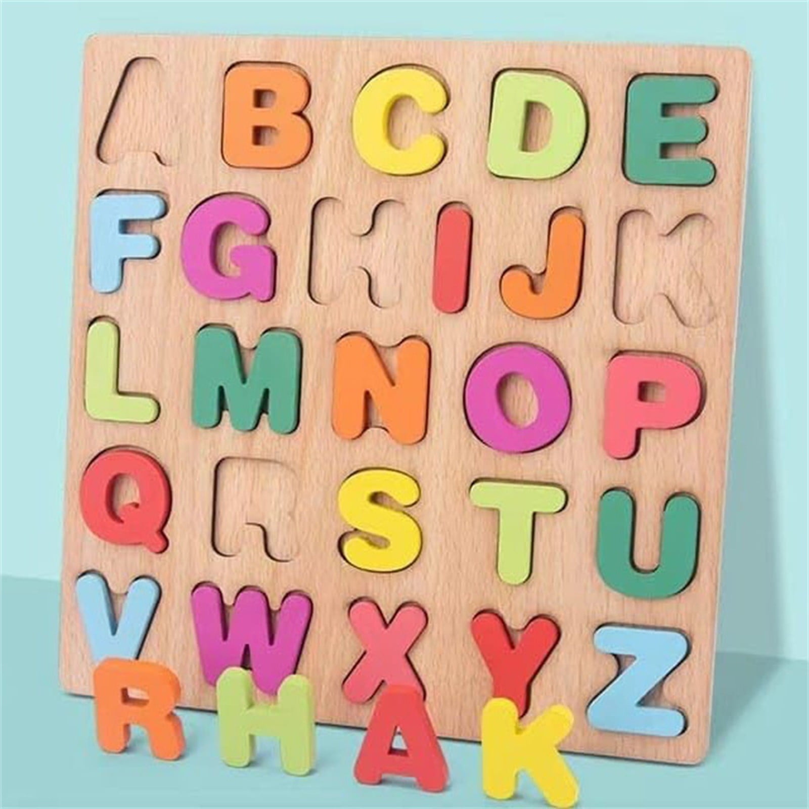JoyMagic Montessori Style Wooden Alphabet Puzzle For Kids. Encourages ...