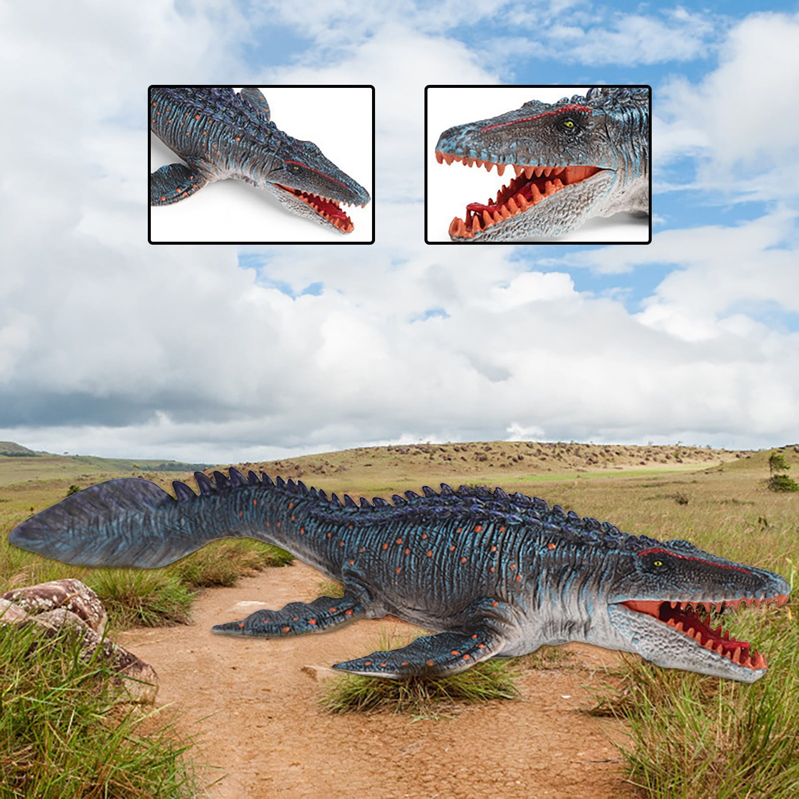 JoyMagic Realistic Large Mosasaurus Model Lifelike Dinosaur Model ...