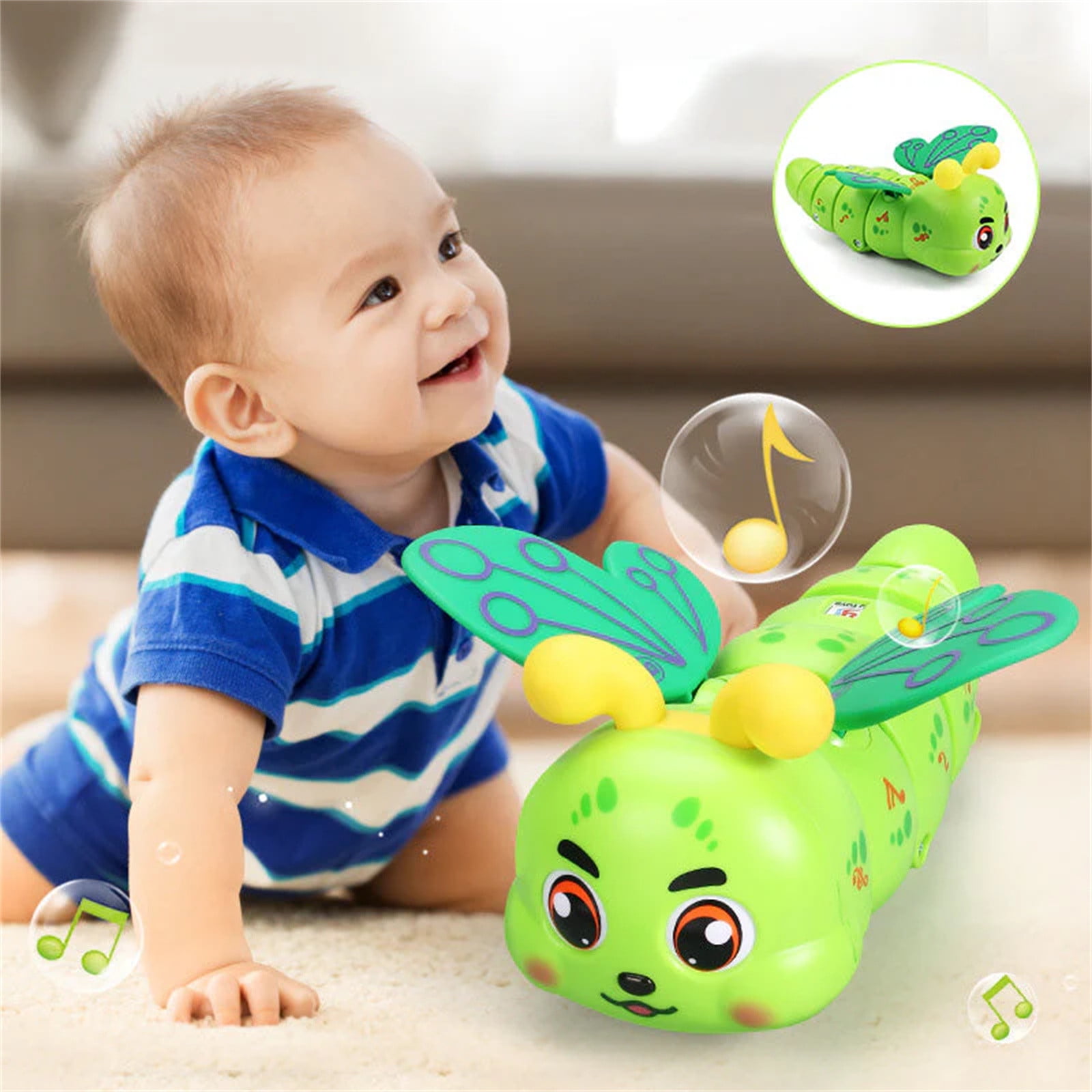 JoyMagic Toy 360° Rotatary Musical Toy With Creeping Crawling Car Toy ...