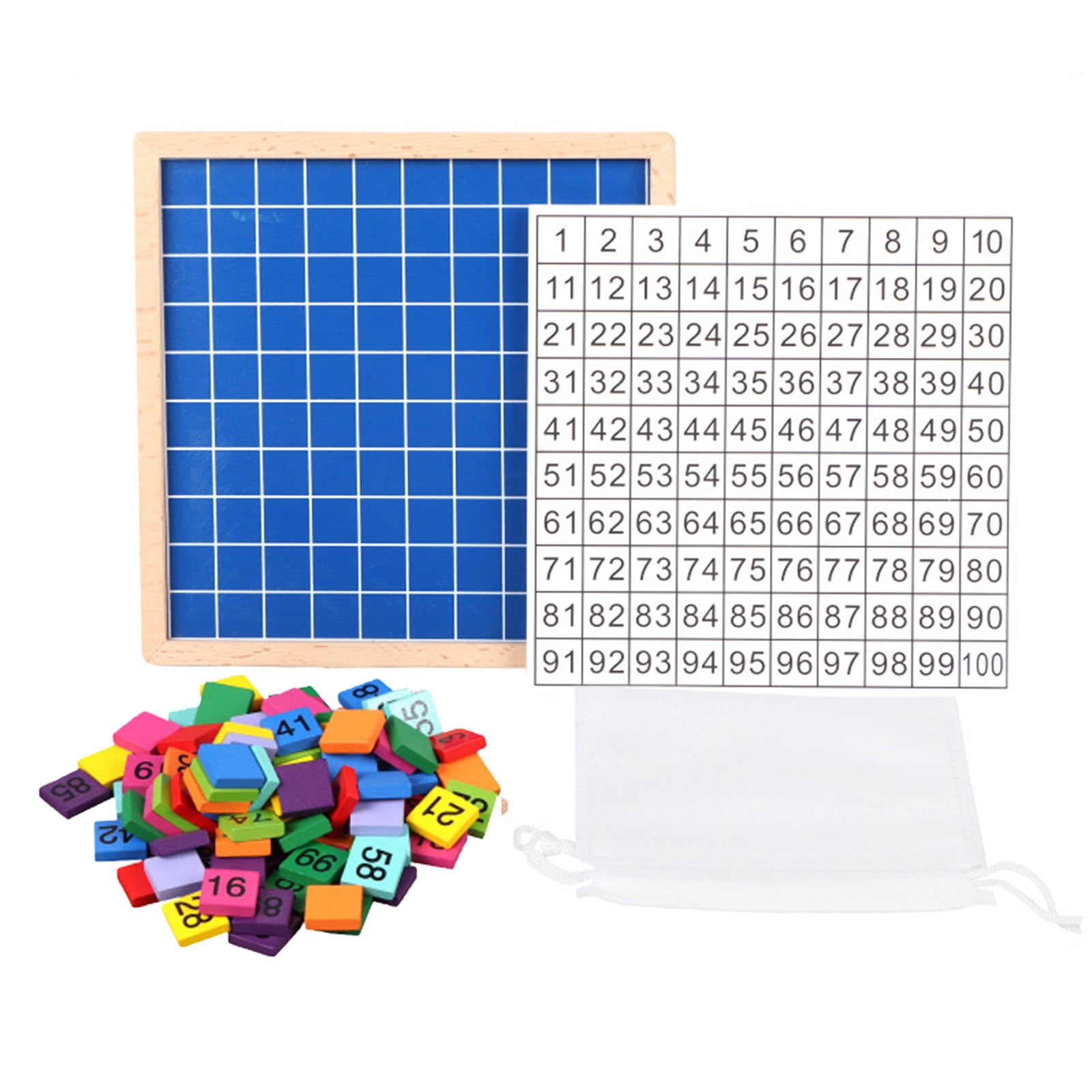 JoyMagic Wooden Maths Board Wooden Toy Hundred Board 1 100 Preschool ...
