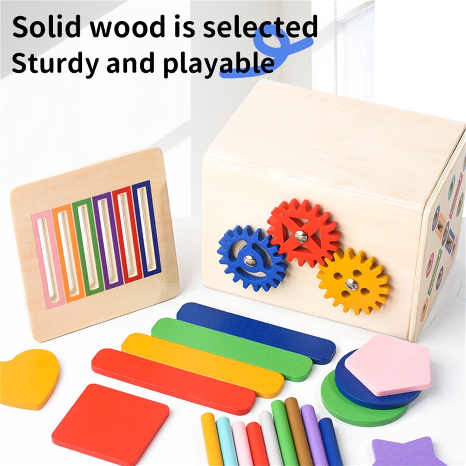 JoyMagic Wooden Shape Sorting Toy for Toddlers 1-3 - Montessori Sensory ...