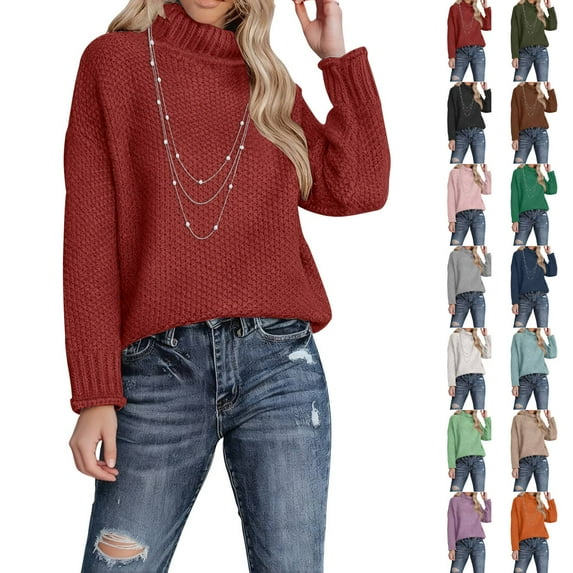 JoyMart sweaters for women Women's Turtleneck Sweaters Oversized Chunky ...