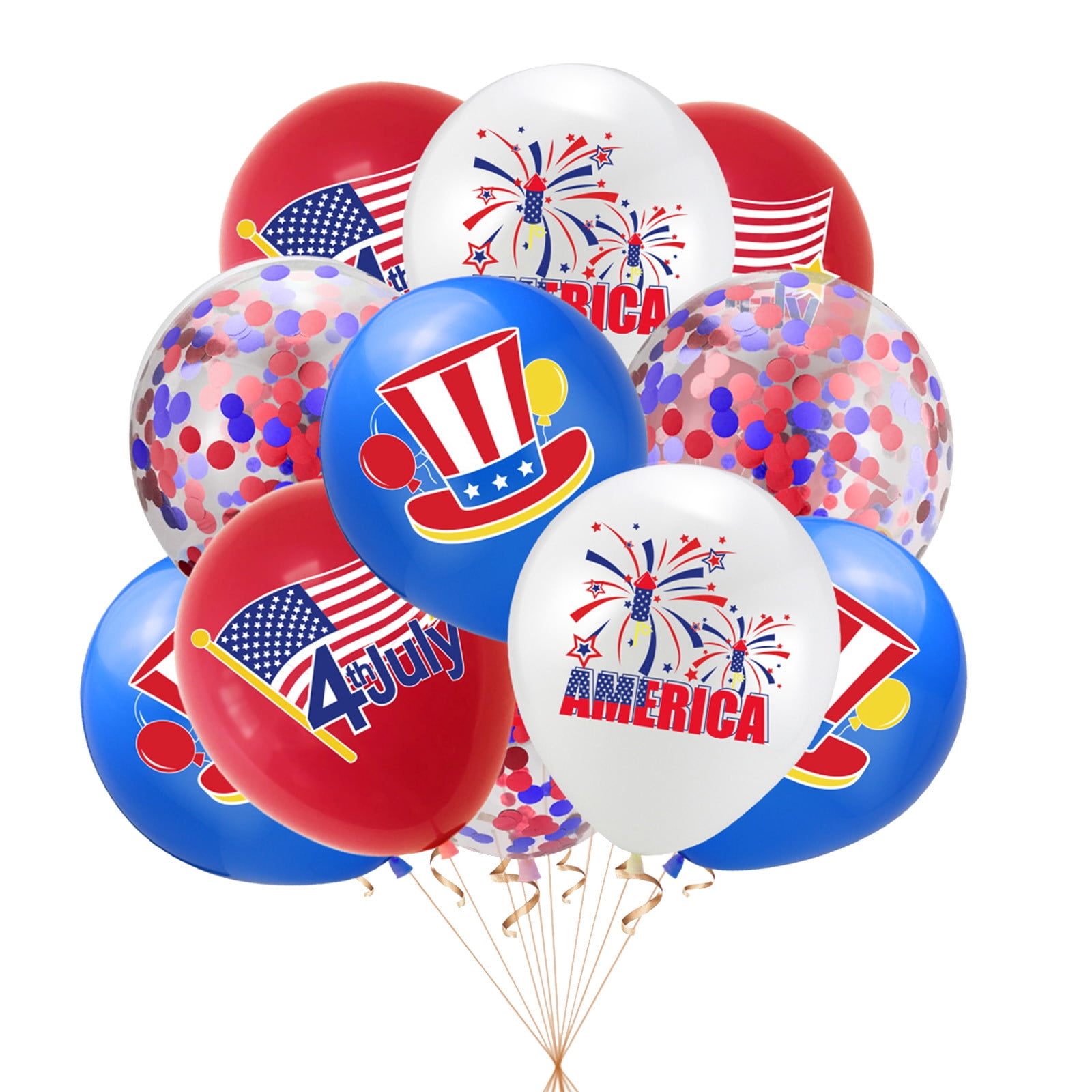 JoyMoreHome 10PCS Red White and Blue Balloons 4th of July Balloons ...