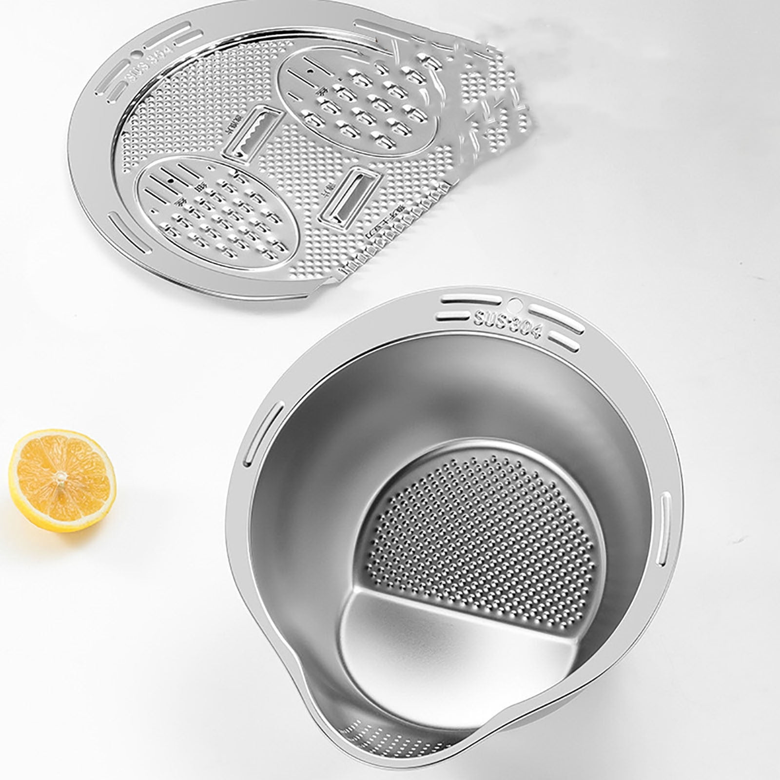 JoyMoreHome 304 Stainless Steel Bowl 2 in 1 Strainer with Side Drainer ...