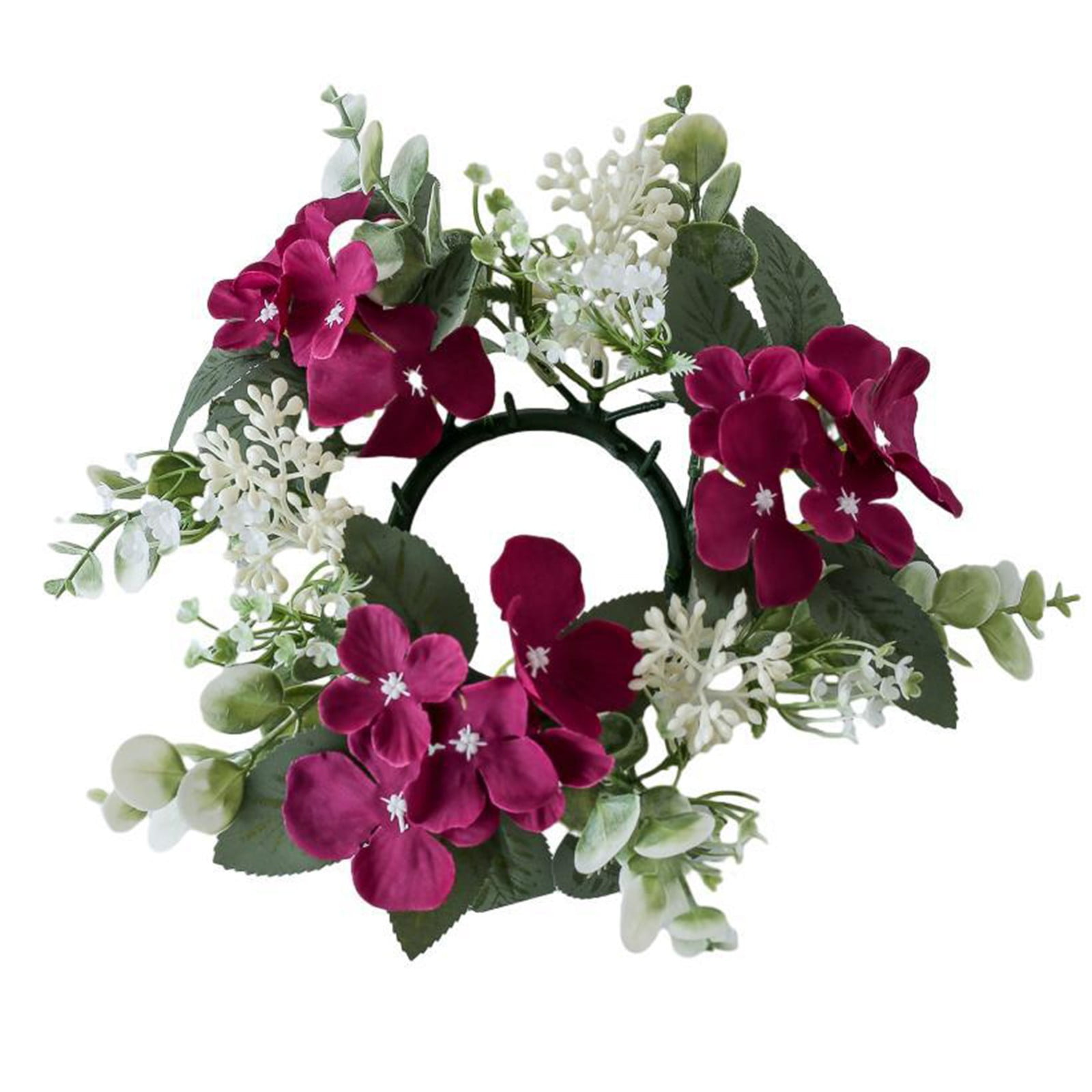 JoyMoreHome Artificial Hydrangea Candle Rings Wreaths, Table ...