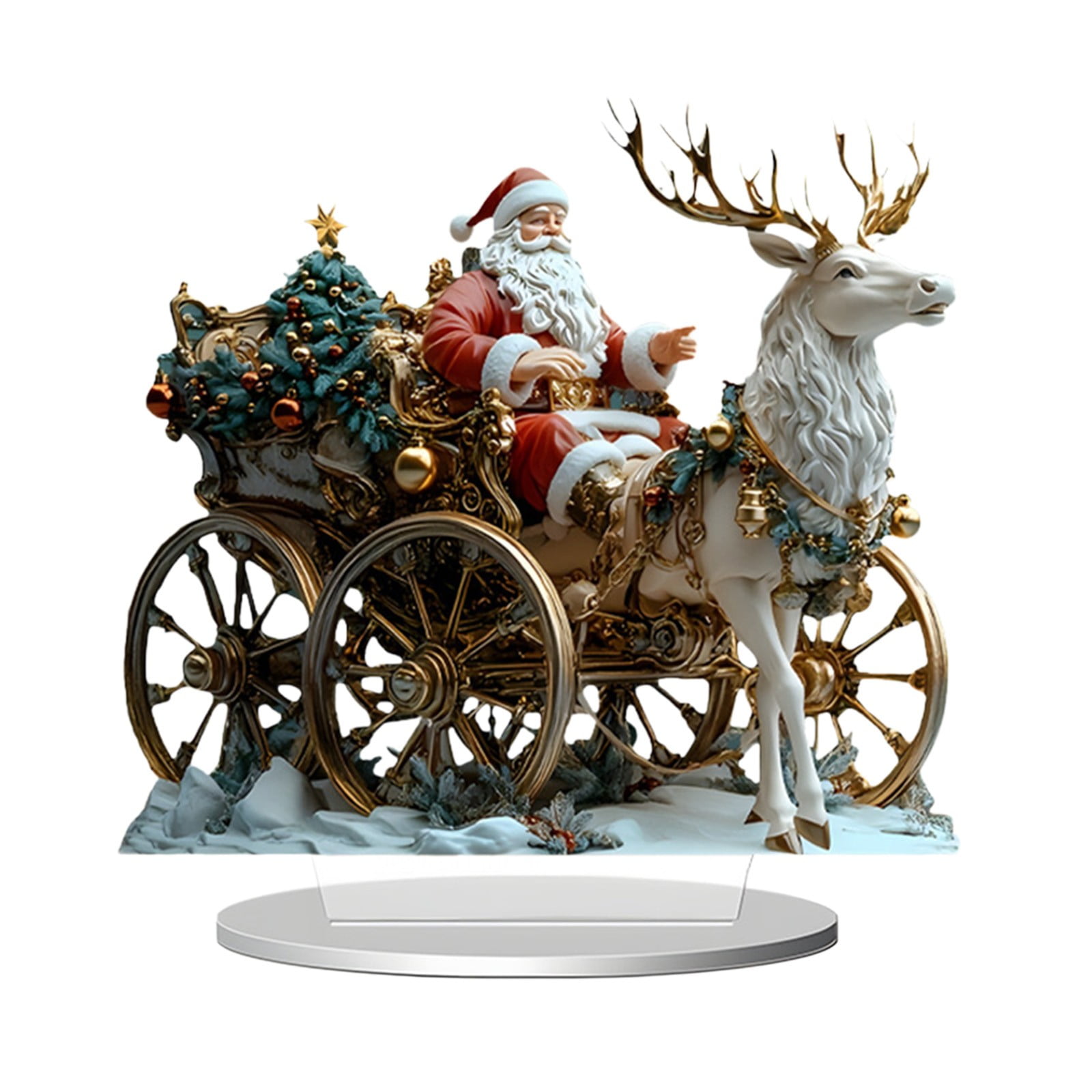 JoyMoreHome Christmas Theme Acrylic Decoration, 2D Santa Claus Decor ...