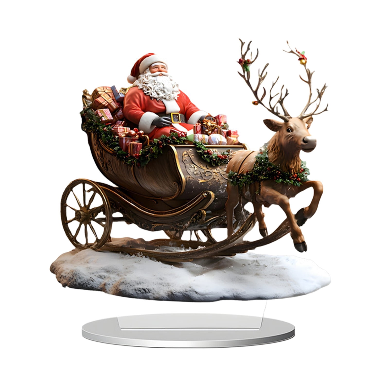 JoyMoreHome Christmas Theme Acrylic Decoration, 2D Santa Claus Decor ...