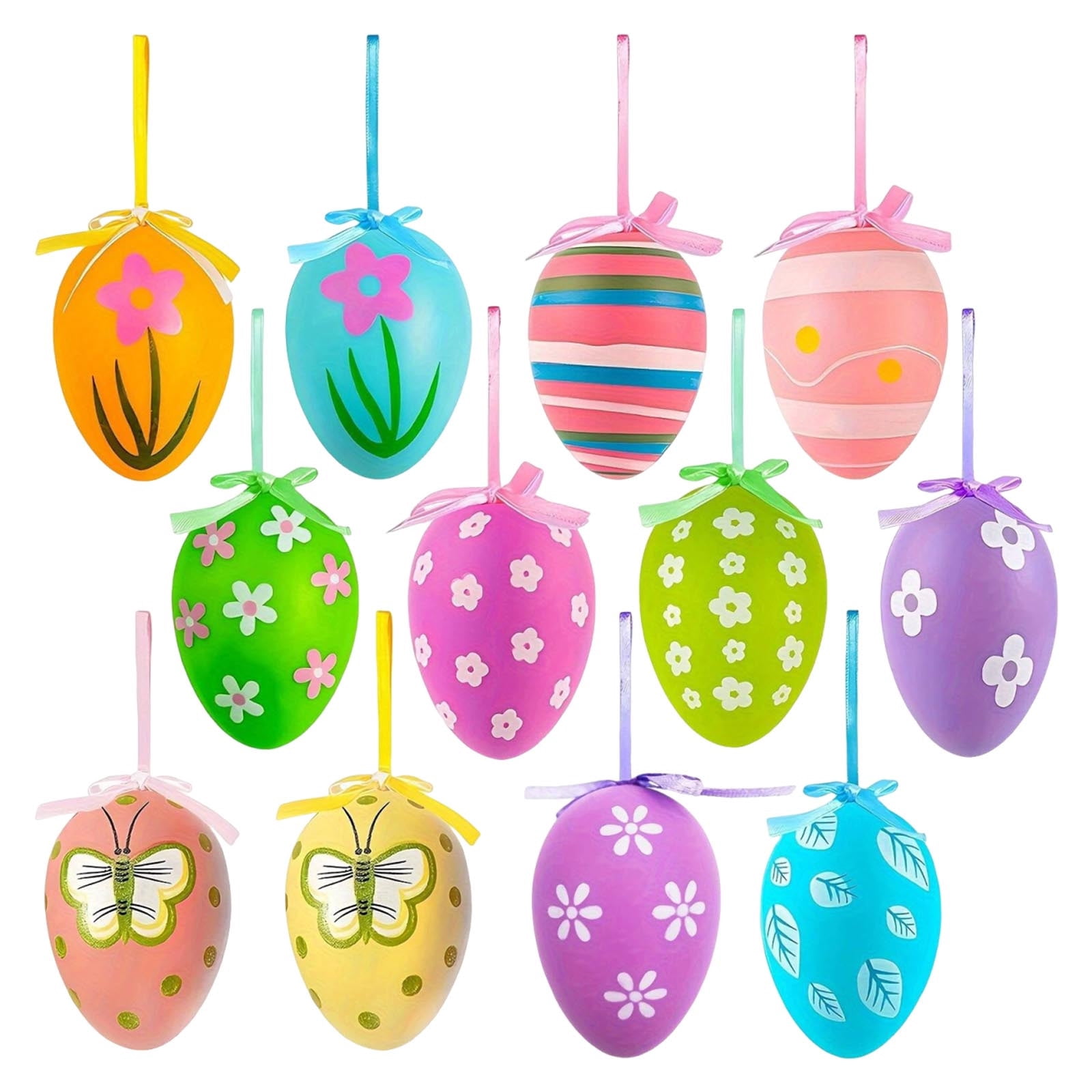 JoyMoreHome 12pcs Easter Eggs Easter Decoration, New Colorful Paper ...
