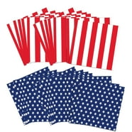 Creative Converting Patriotic Parade Napkins, 6.5", Red, White and Blue ...